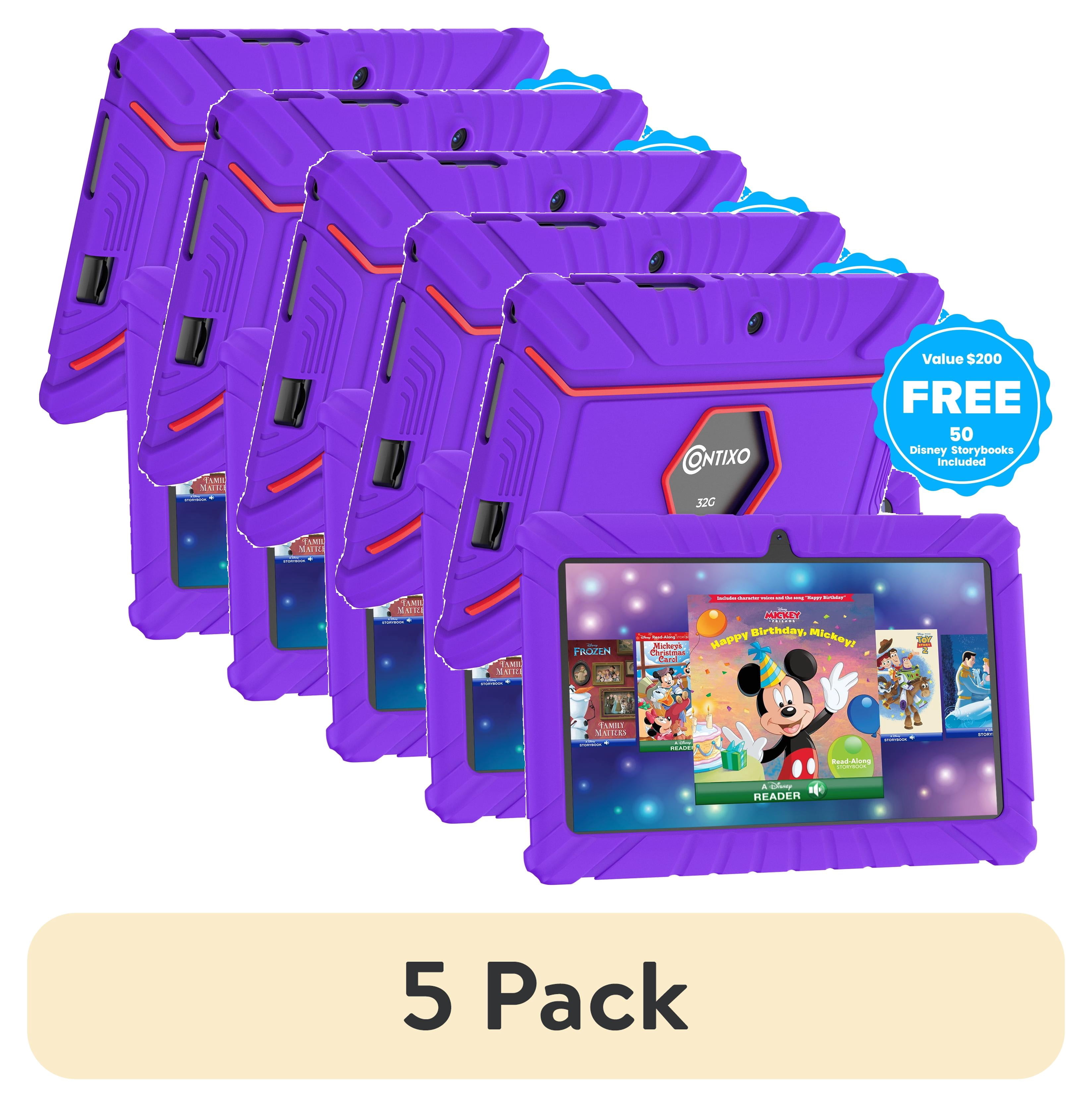 (5 pack) Contixo 7" Kids Tablet, Ages 3-7, 50+ Disney eBooks, Kid-Proof ...