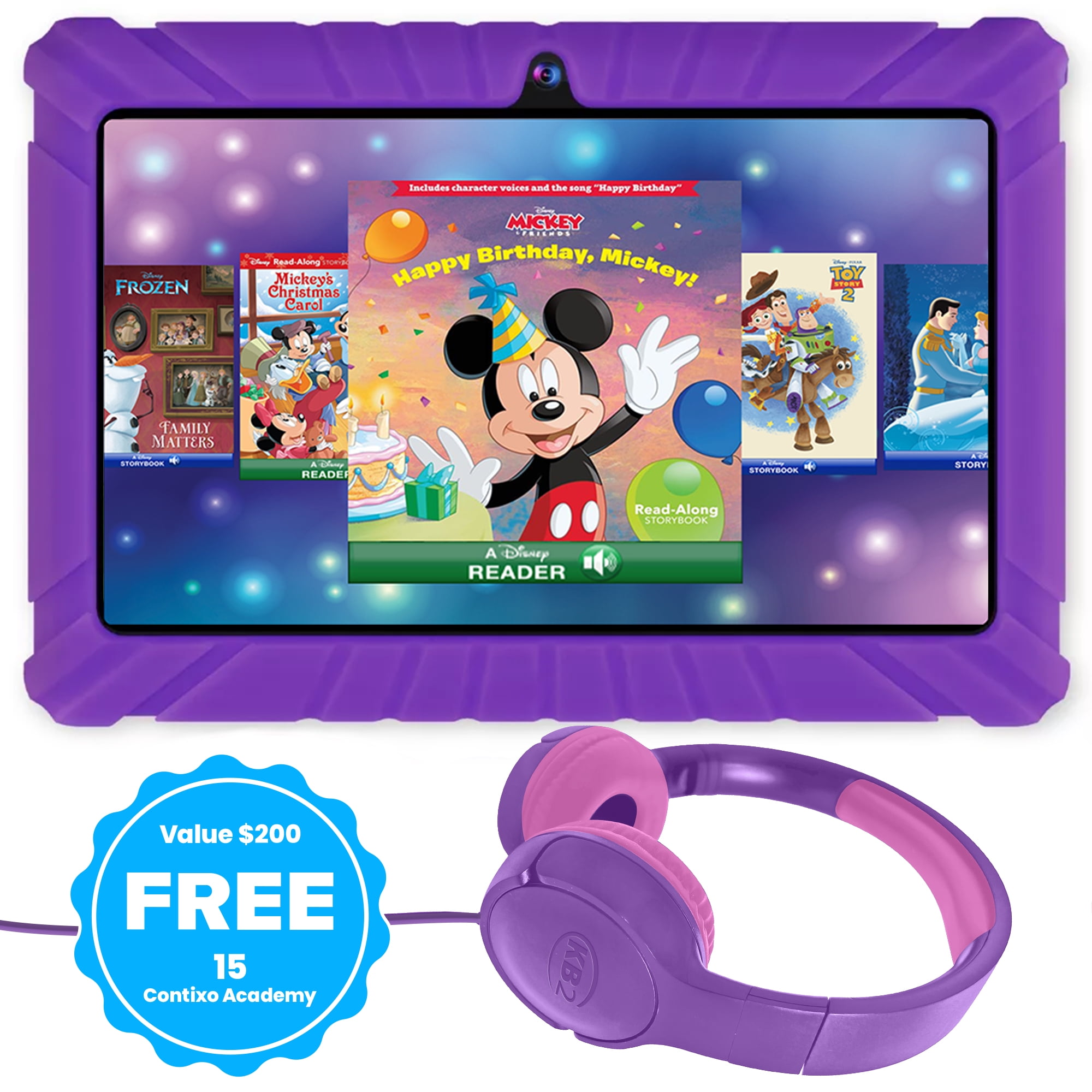 "Contixo V8-2 7"" Kids Tablet & Headphone Set, 32GB, 50+ Disney eBooks ...