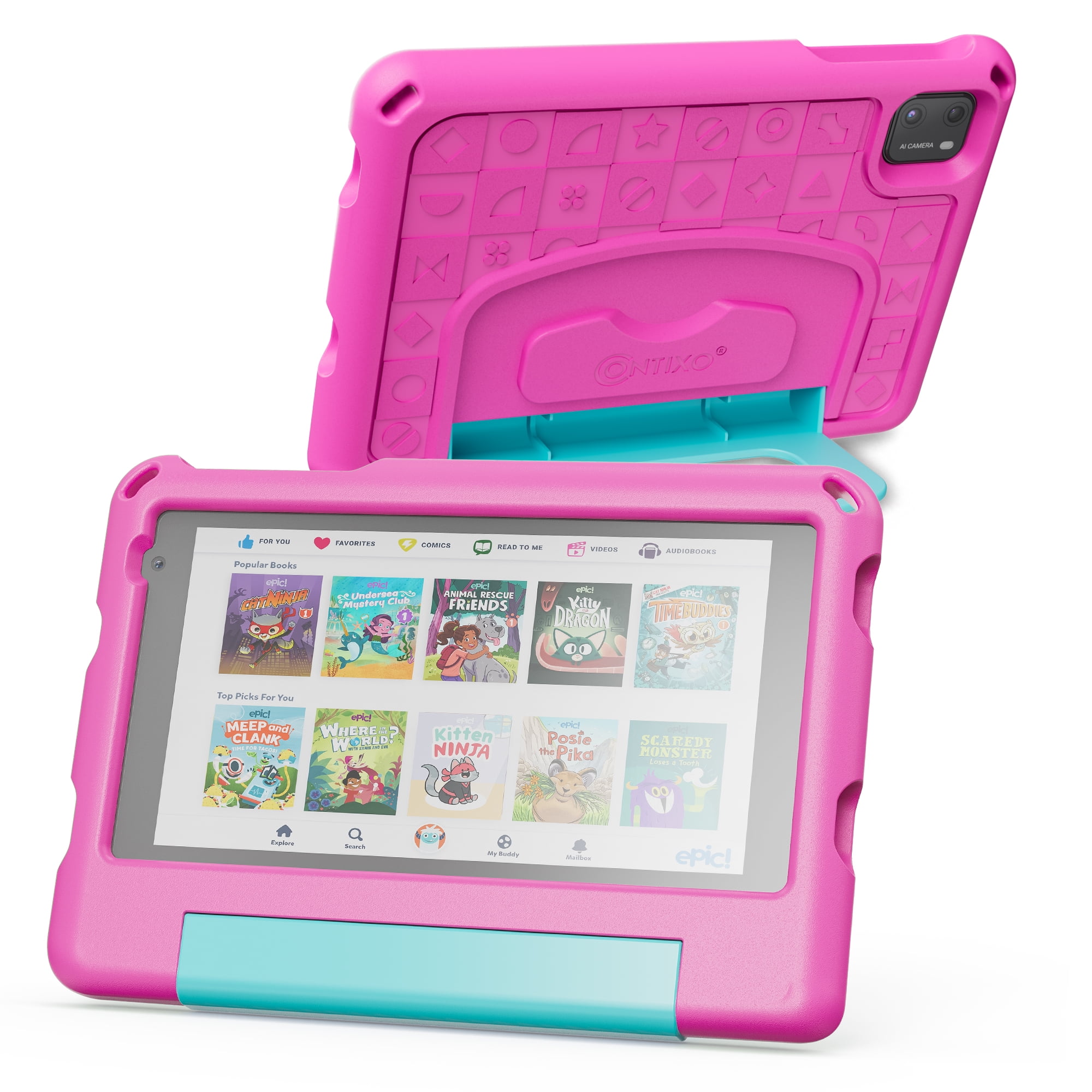 Contixo 7" Kids Tablet with Epic! & Lingokids, 32GB Educational Android ...