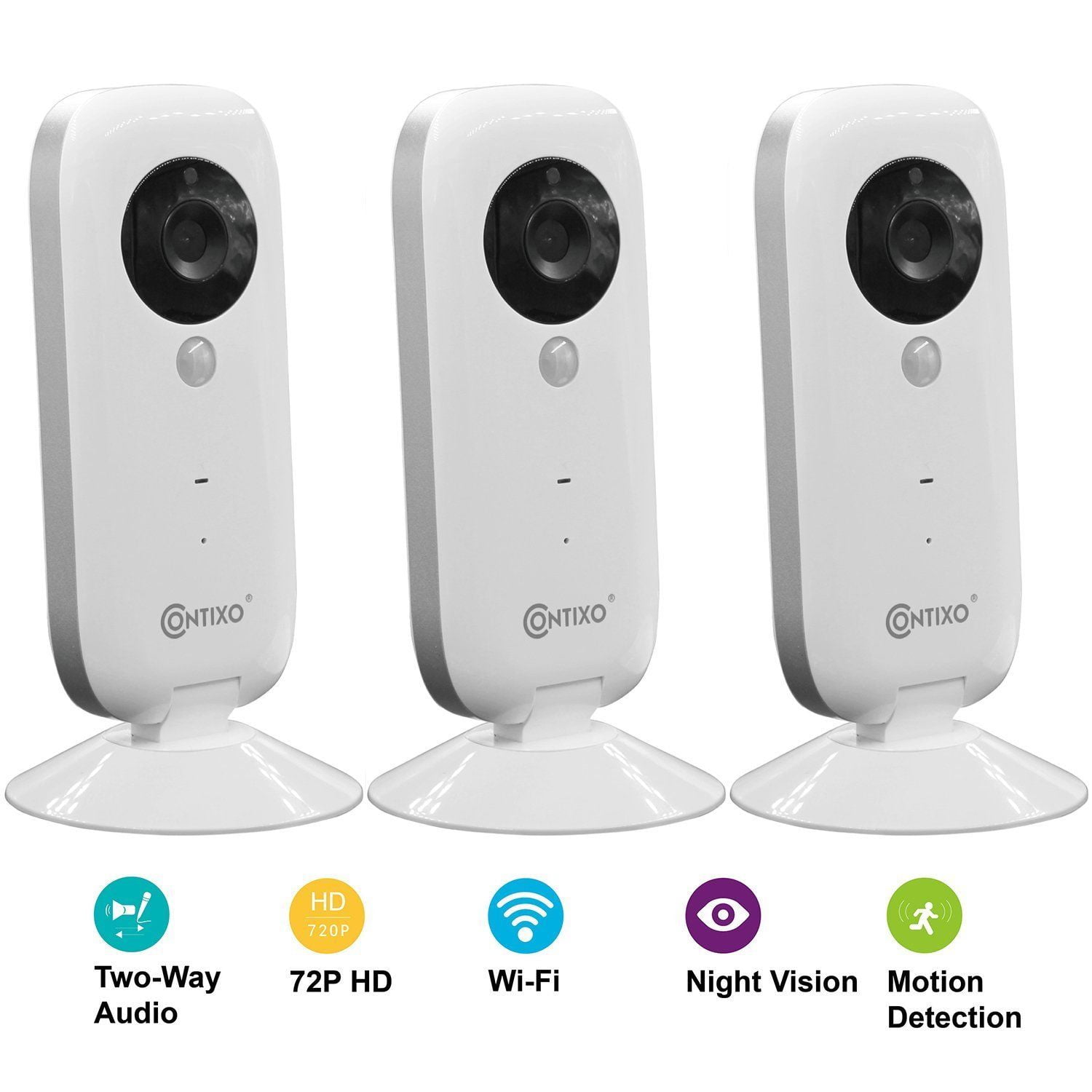 Contixo 720P HD WiFi Wireless Smart Home Video Security Camera with Two ...