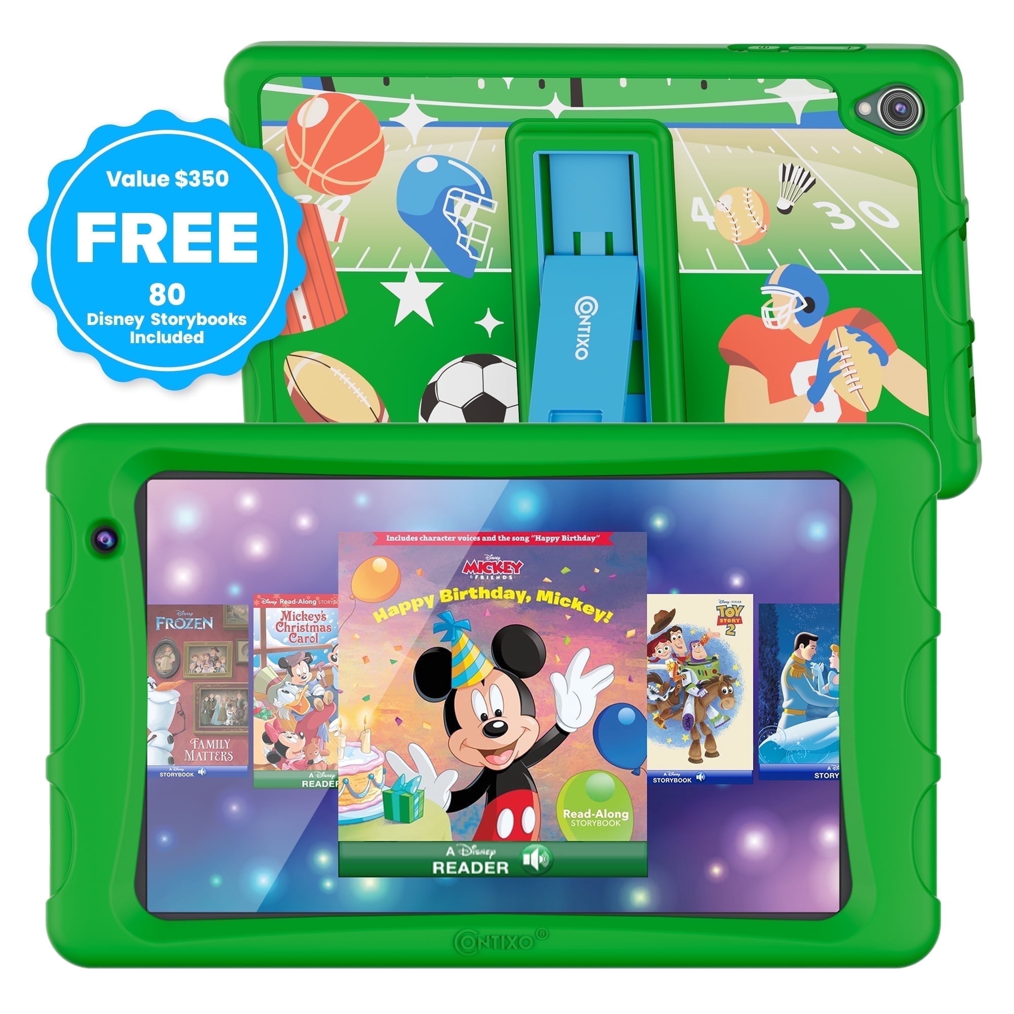 Contixo Kids Tablet K80, 8 Inch, 64GB, 80+ Disney Storybooks, Android ...