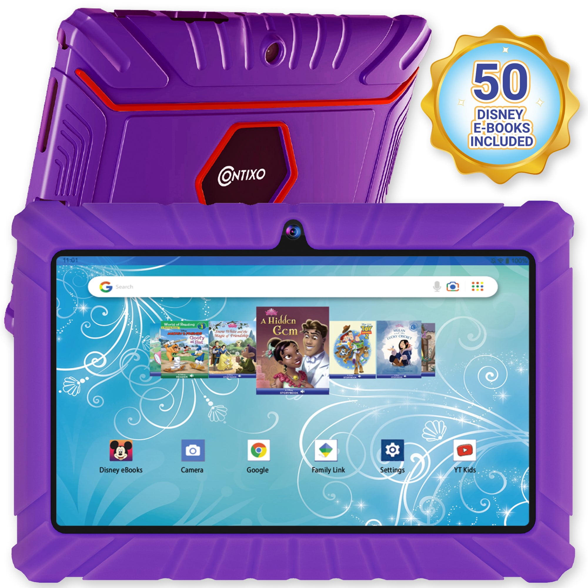 Contixo 7" Kids Tablet, Ages 3-7, 50+ Disney eBooks, Kid-Proof Case ...