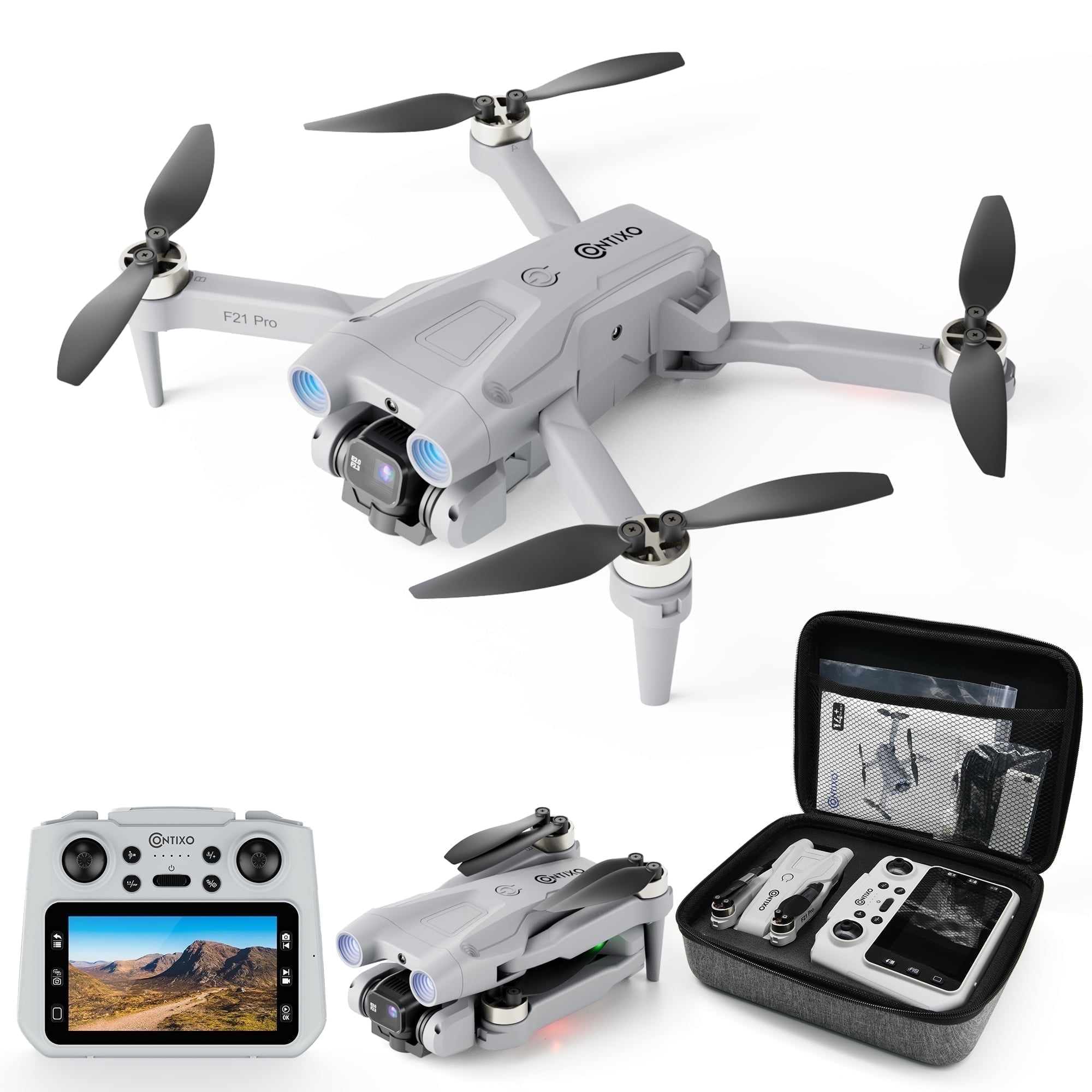 Contixo F21 Pro Mini 2025 FPV Drone with Camera, 4.3" Screen, Foldable Quadcopter with Brushless ...