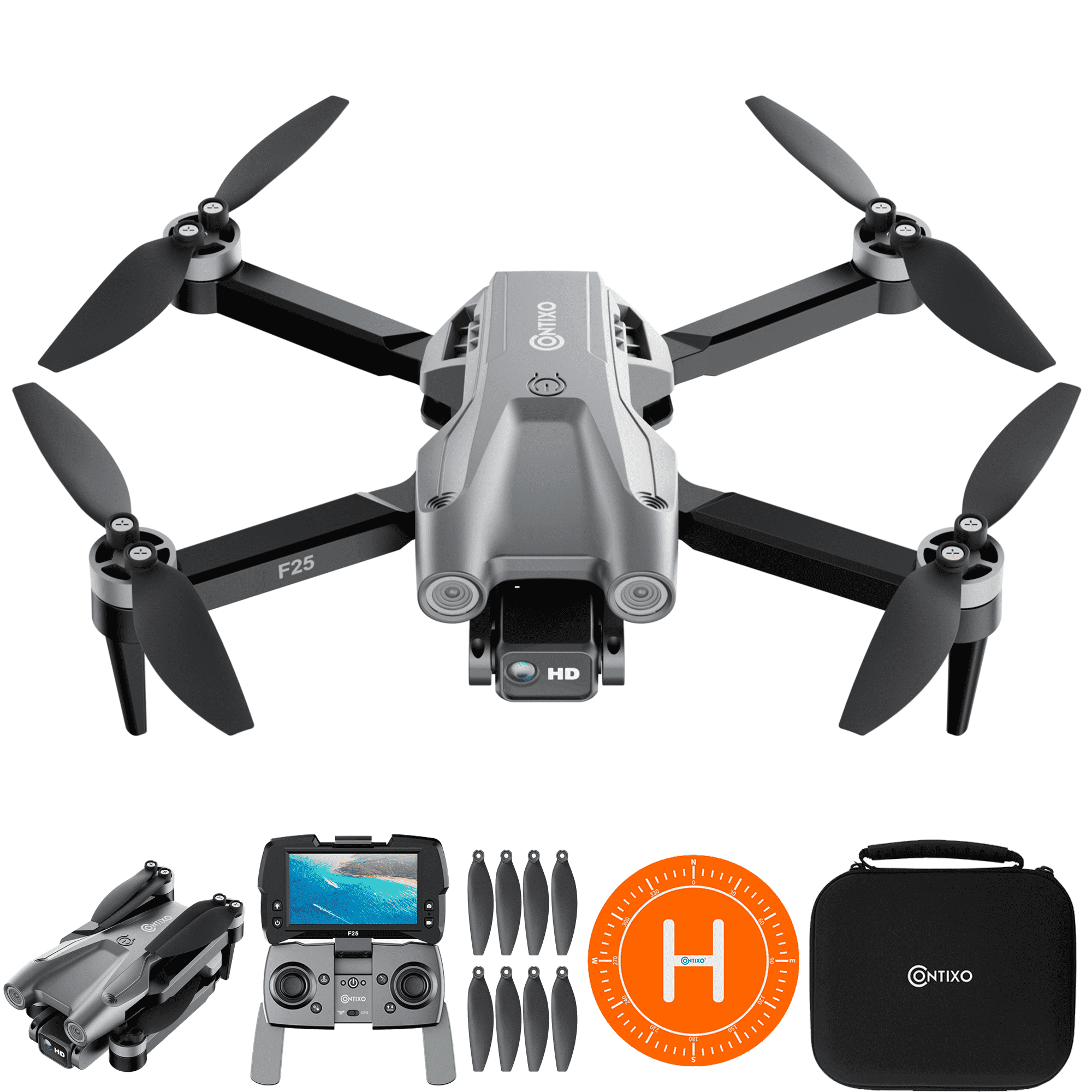 Contixo F25 Foldable Drone - 1080P Camera, 4.3” FPV Monitor, GPS ...