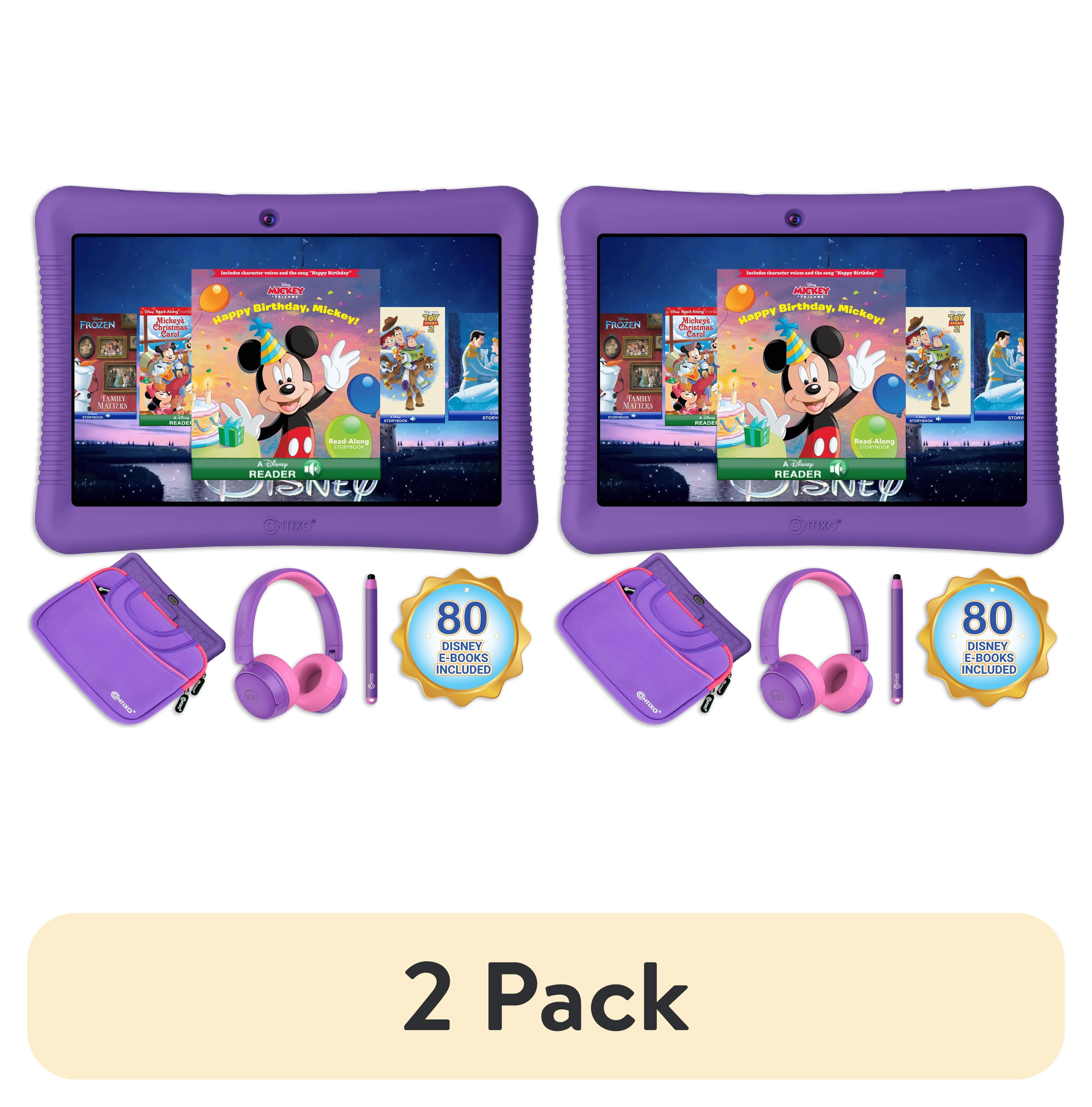 (2 pack) Contixo 10" Kids Tablet Bundle, 80 FREE Disney eBooks ...