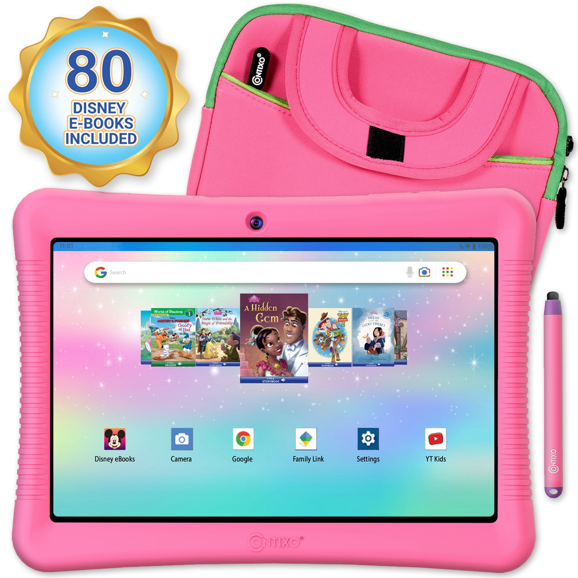 Contixo 10" Kids Tablet Bundle, 80 Disney eBooks, Case w/ Kickstand, 32 ...