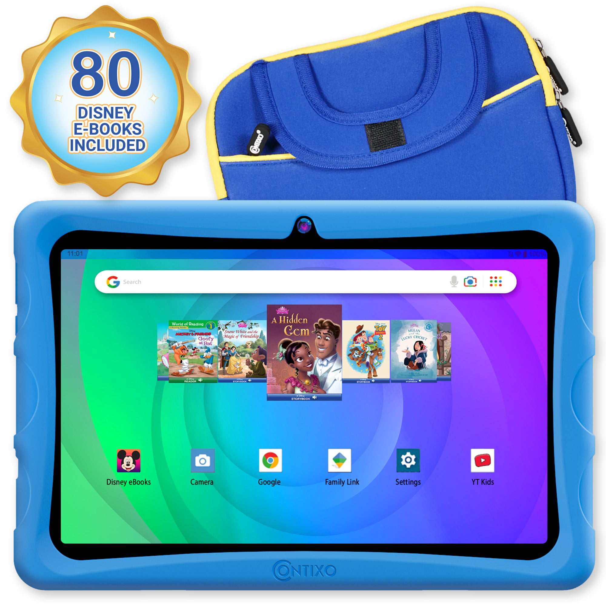 Contixo K103B 10" Kids Tablet and Tablet Bag Bundle, 64GB Storage, 80 ...