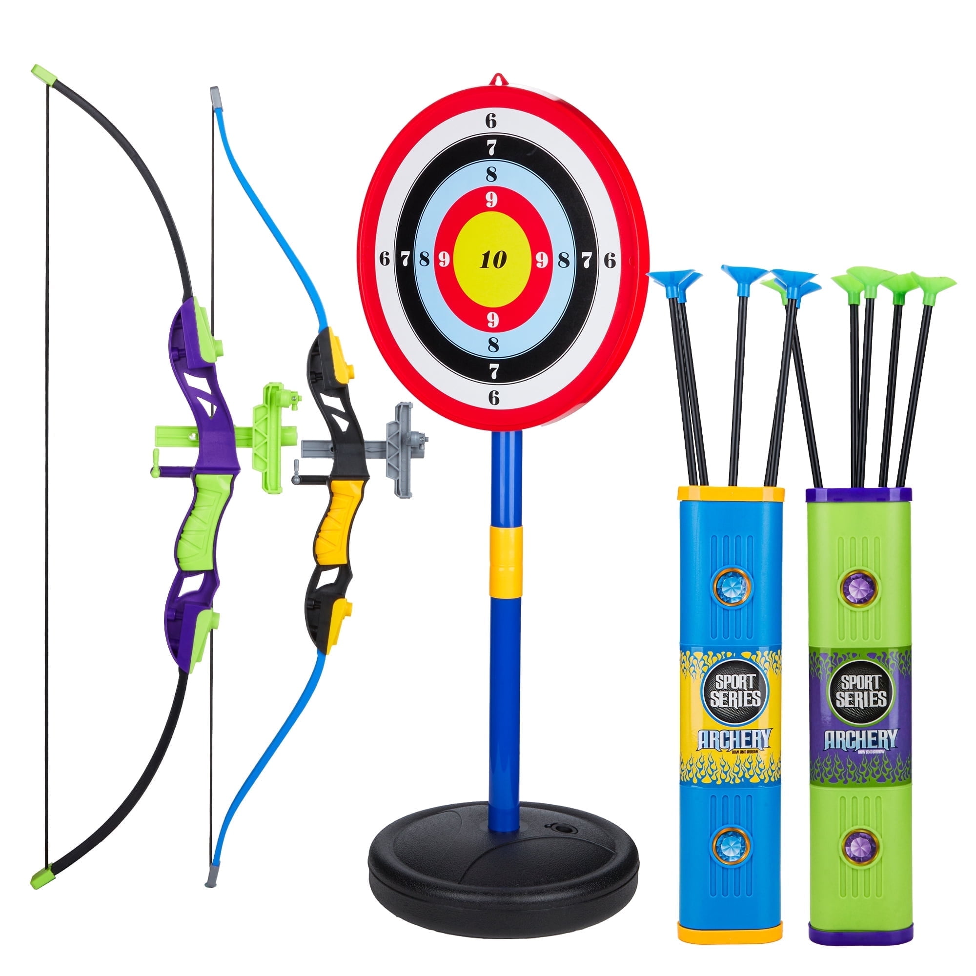 Contixo Kids Bow & Arrow Set, 2-Pack Archery Toy with Infrared Aiming ...