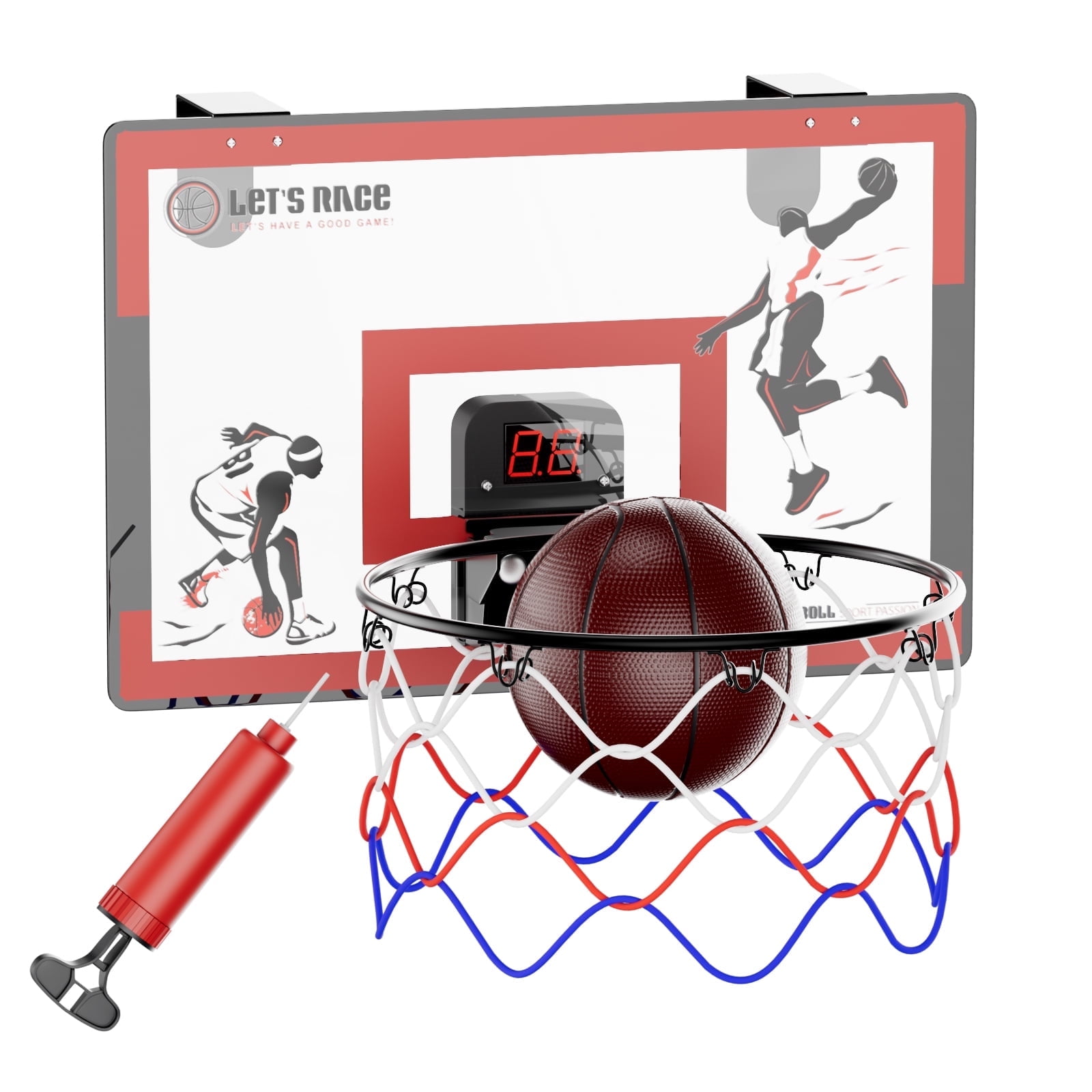 Contixo Over-The-Door Mini Basketball Hoop, Shatterproof Backboard ...