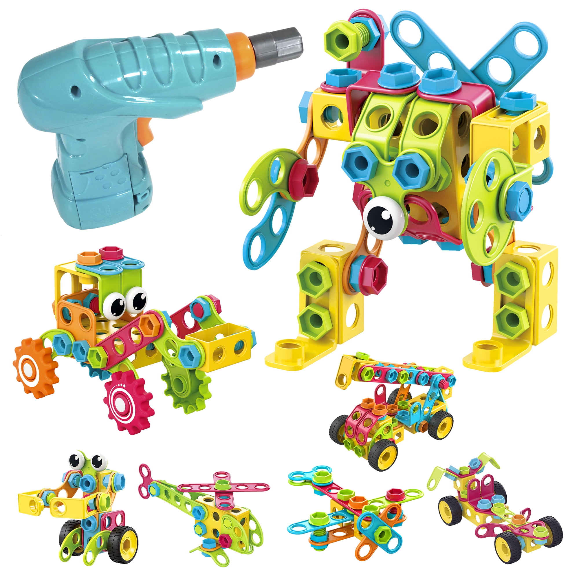 Contixo STEM Construction Engineering Set, Building Blocks Kit, Kids ...