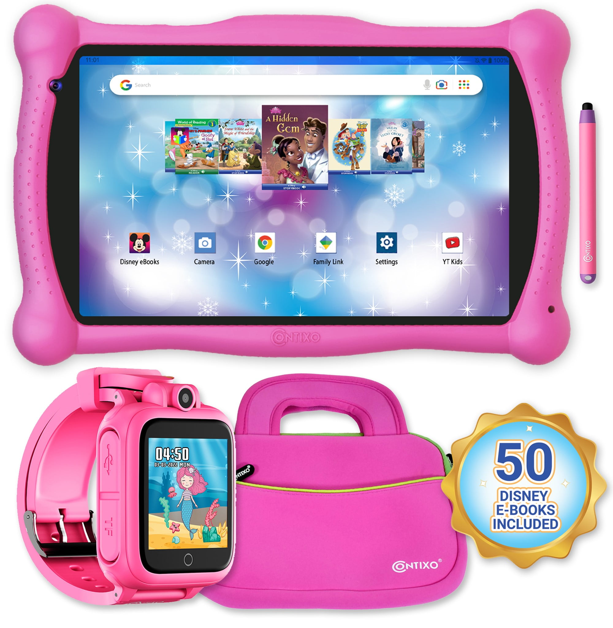 Contixo V10 7" Kids Tablet and Kids Smart Watch Bundle, 32GB Storage ...