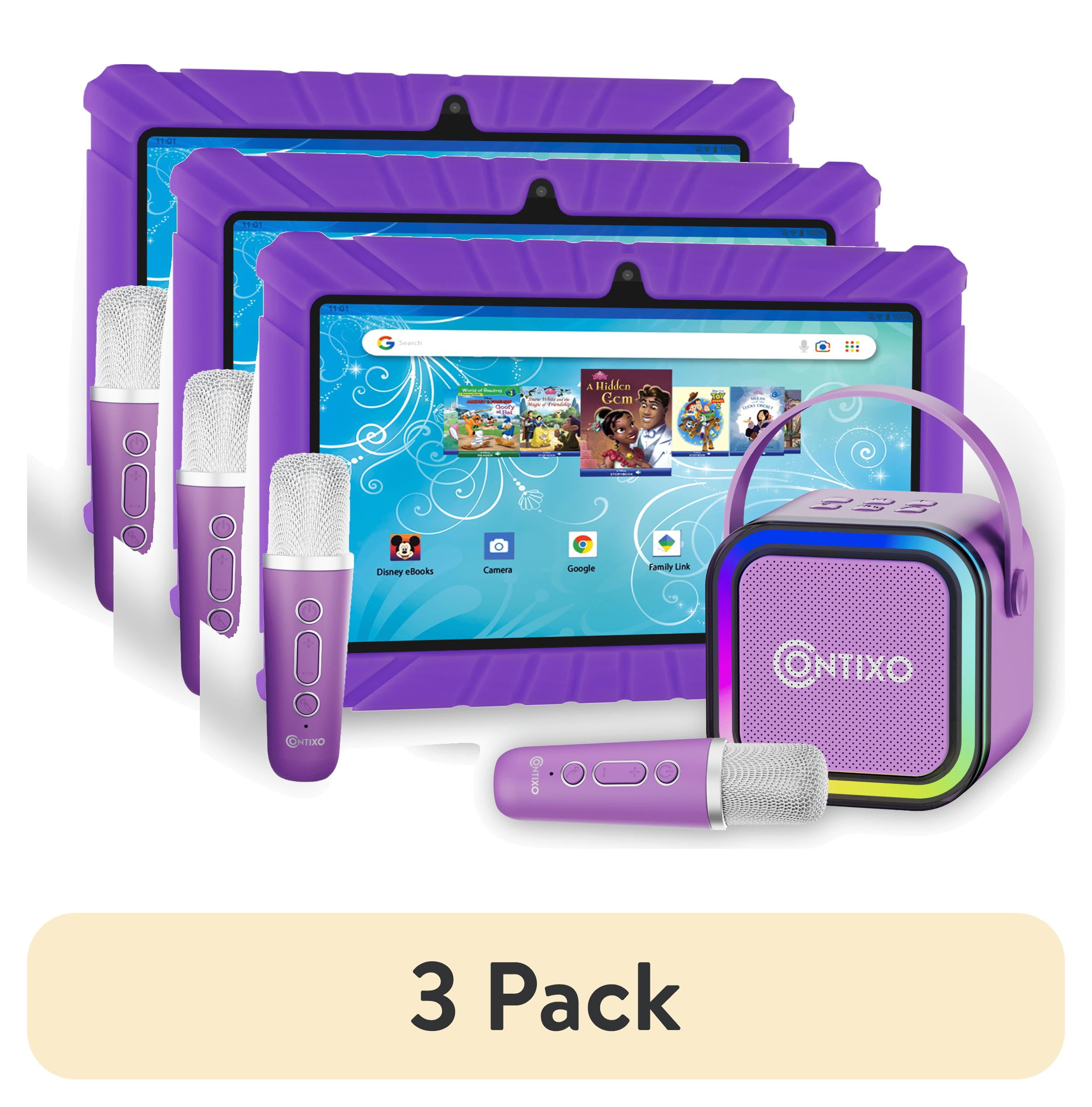 (3 pack) Contixo 7" Kids Tablet Bundle, Disney Tablet w/ Bluetooth ...