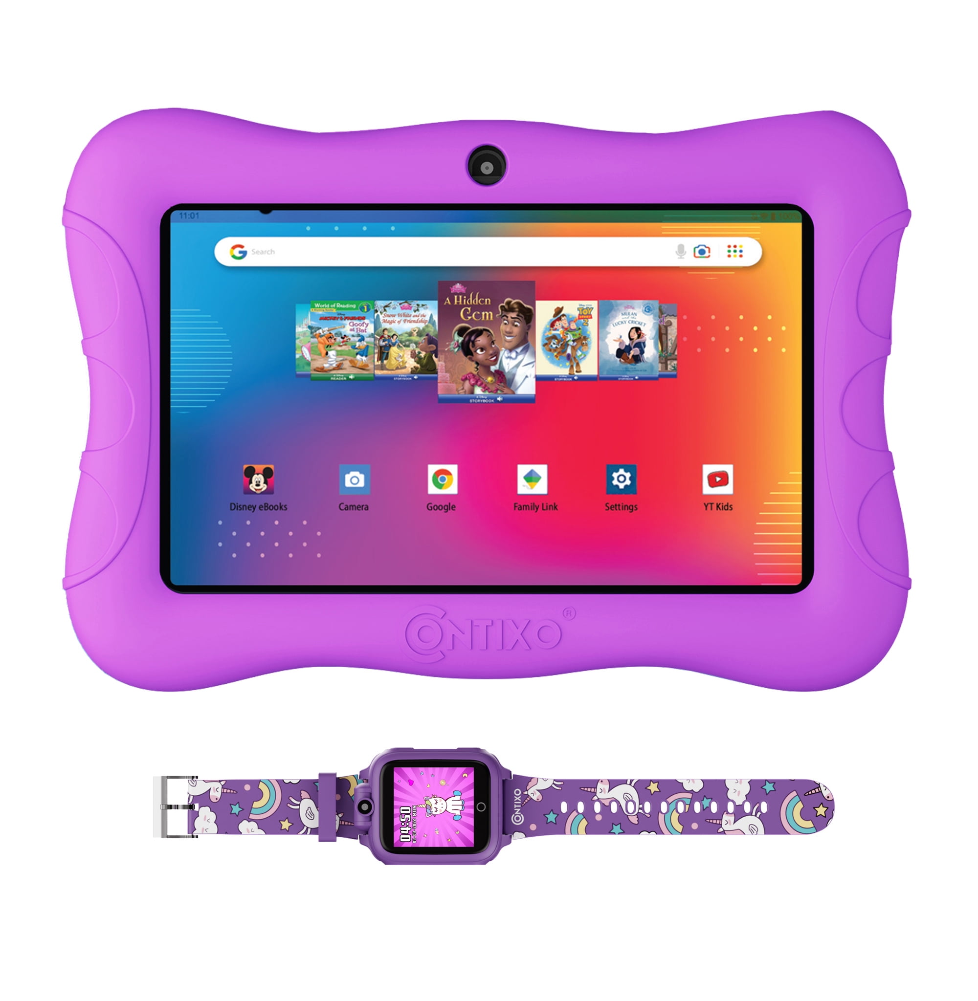 Contixo V9-3 7" Kids Tablet and Kids Smart Watch Bundle, 32GB Storage ...