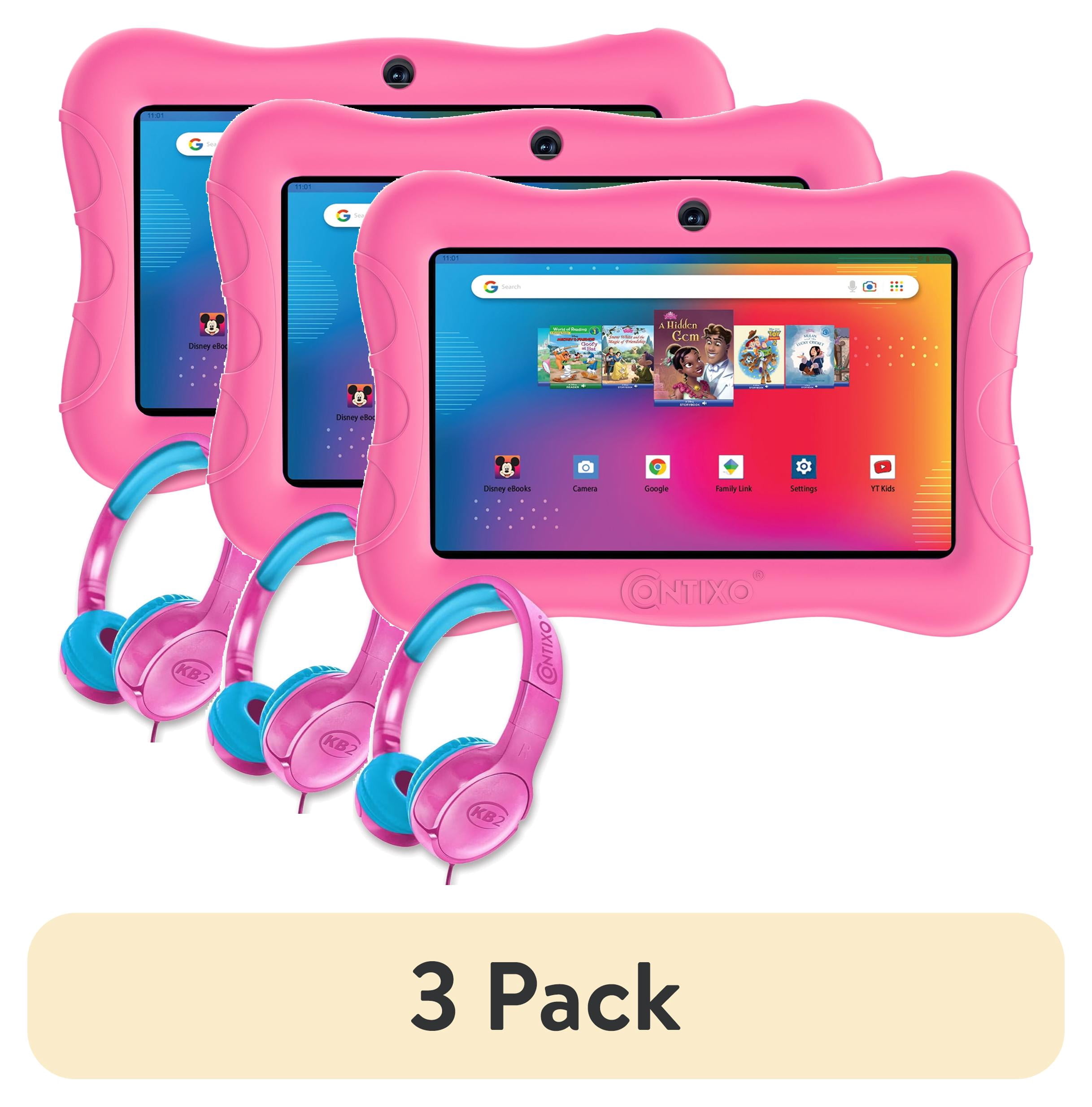 (3 pack) Contixo 7" Kids Tablet Bundle, 50 FREE Disney eBooks, Learning ...