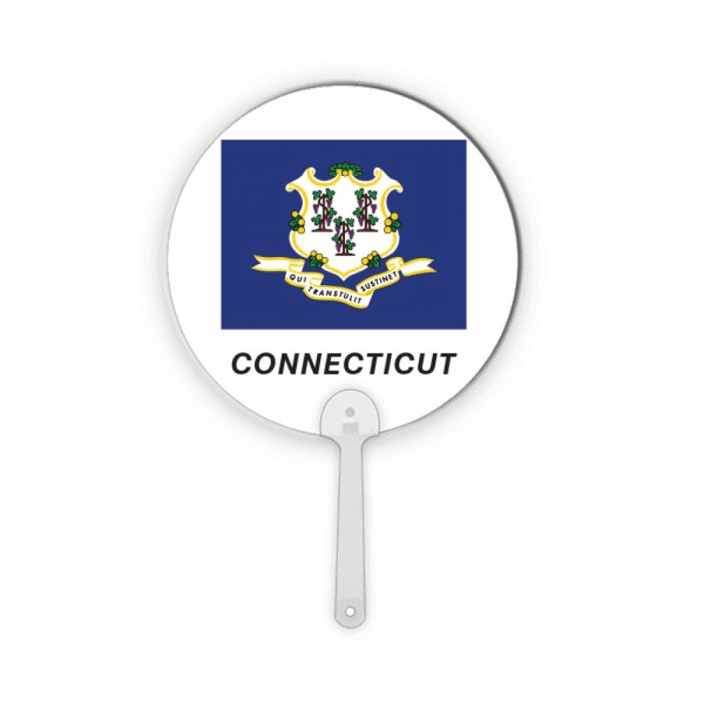 Contour American State Flag Connecticut Plastic Round Handheld Fan ...