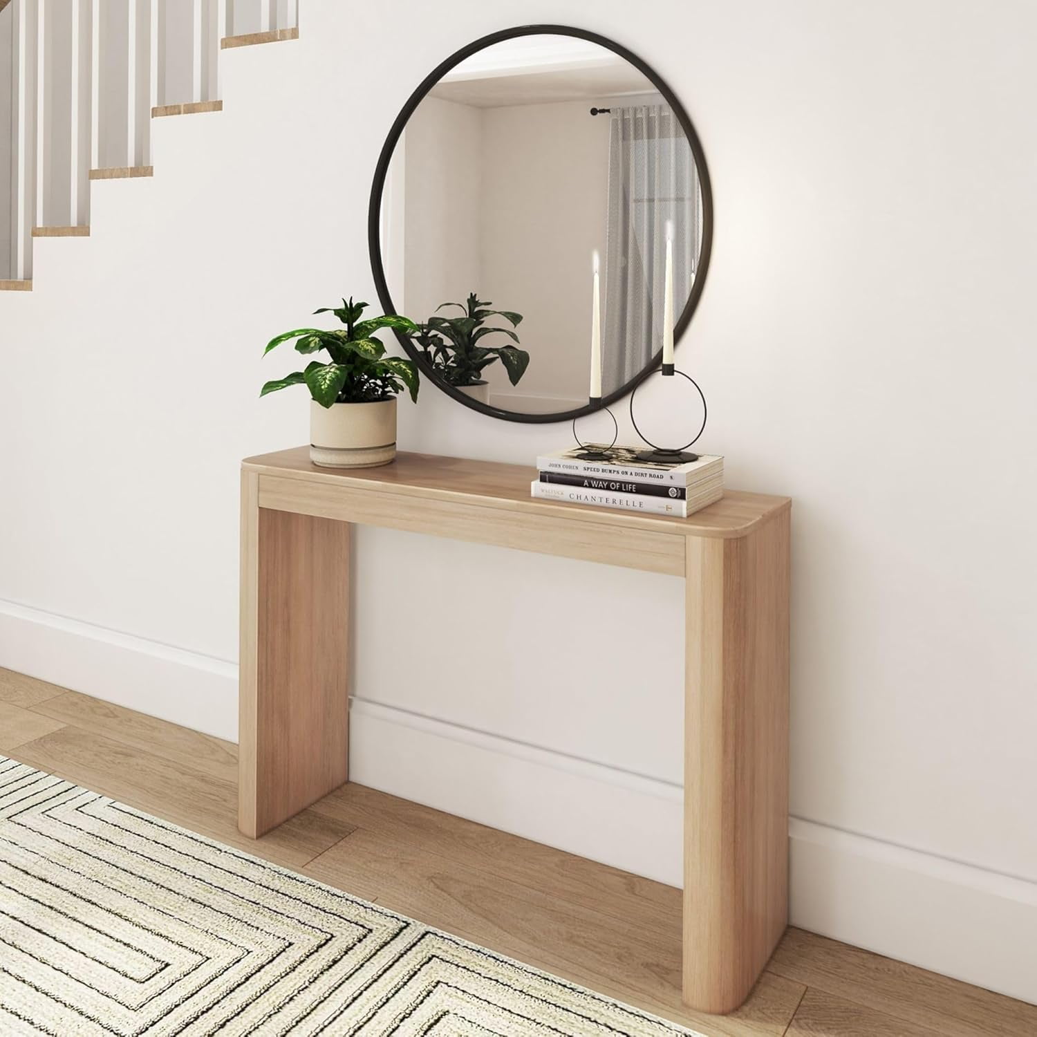 Contour Console Table, 46 Inch, Solid Wood Sofa Table, Entryway Table ...