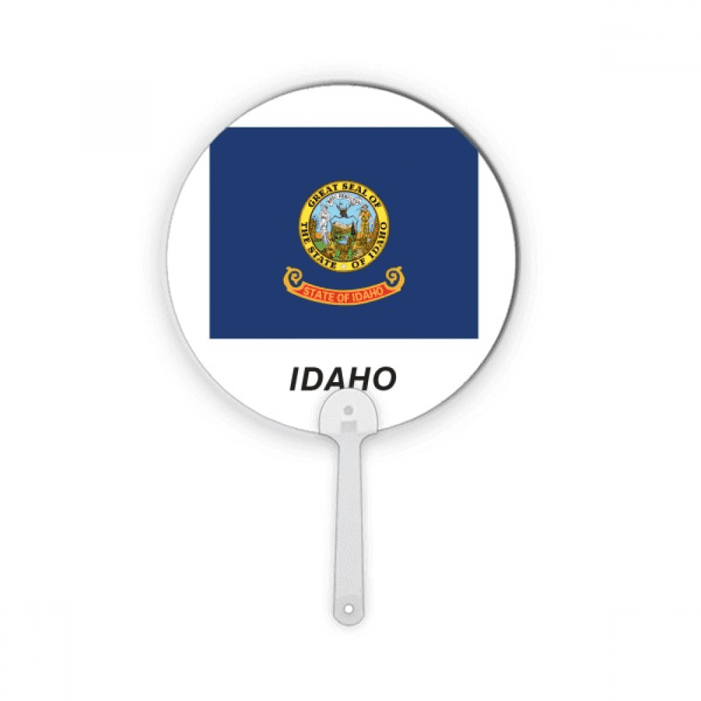 Contour Flag State Idaho Art Deco Fashion Plastic Round Handheld Fan ...