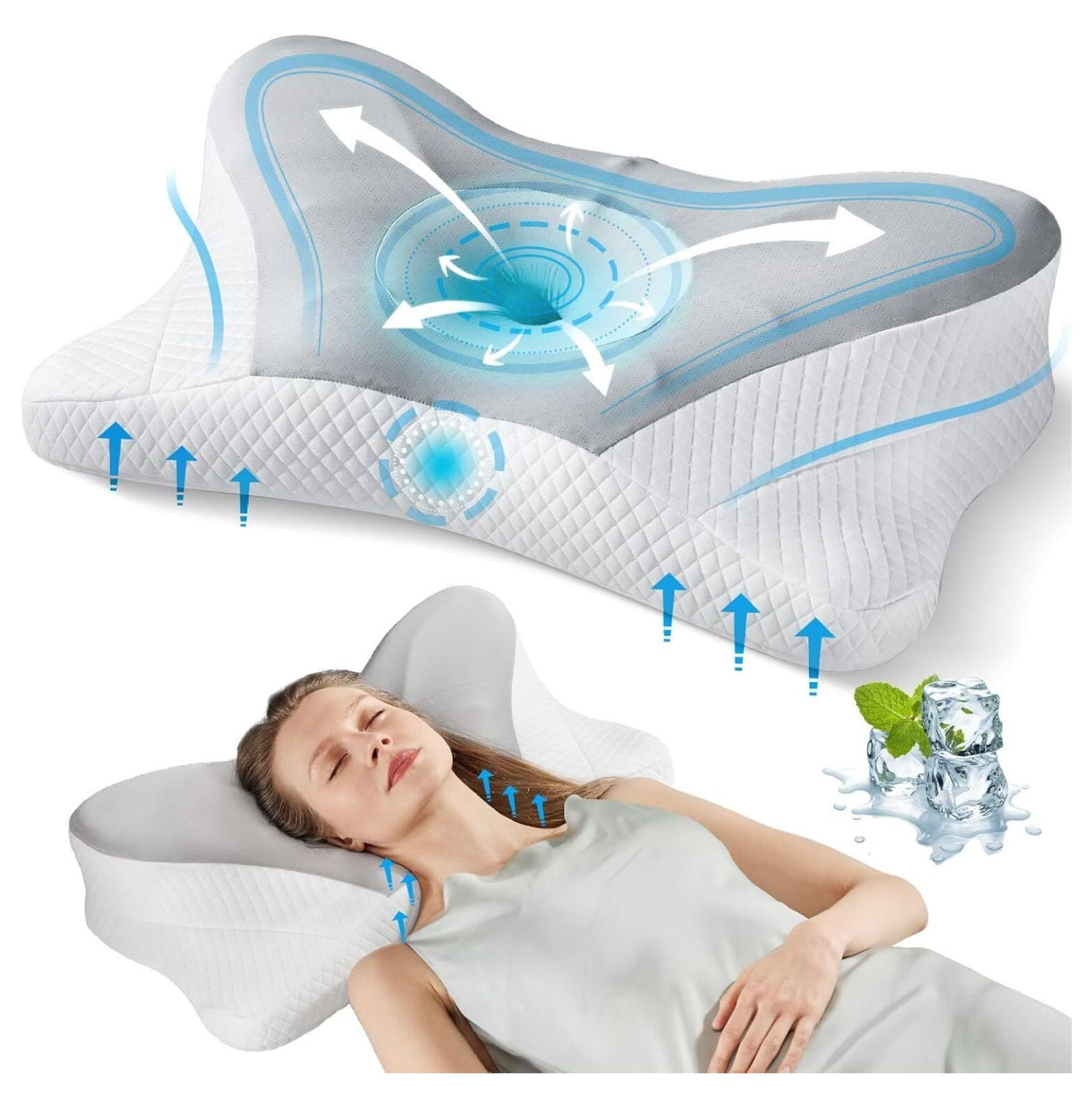 Contour Neck Relief Ergonomic Memory Foam Bed Pillow - Walmart.com