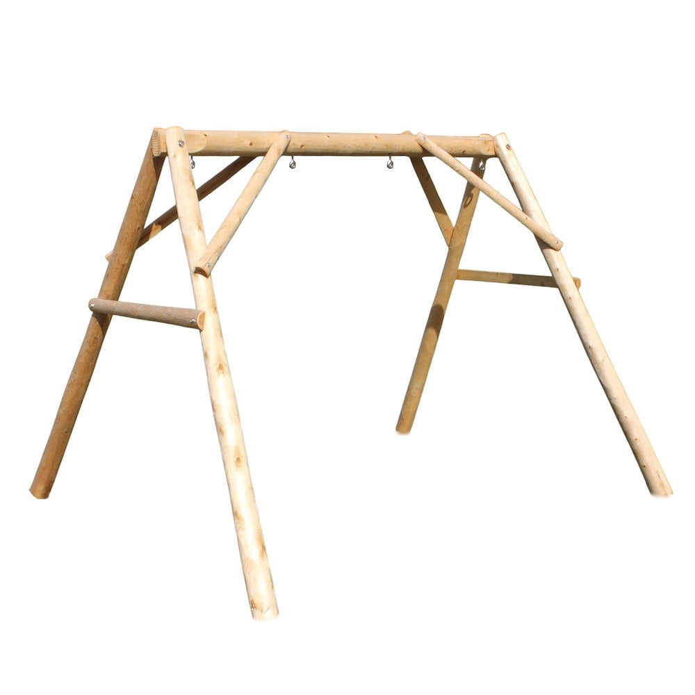 Contoured Comfort 5 ft Cedar Log A-Frame for Double Chair Swings 4 ...