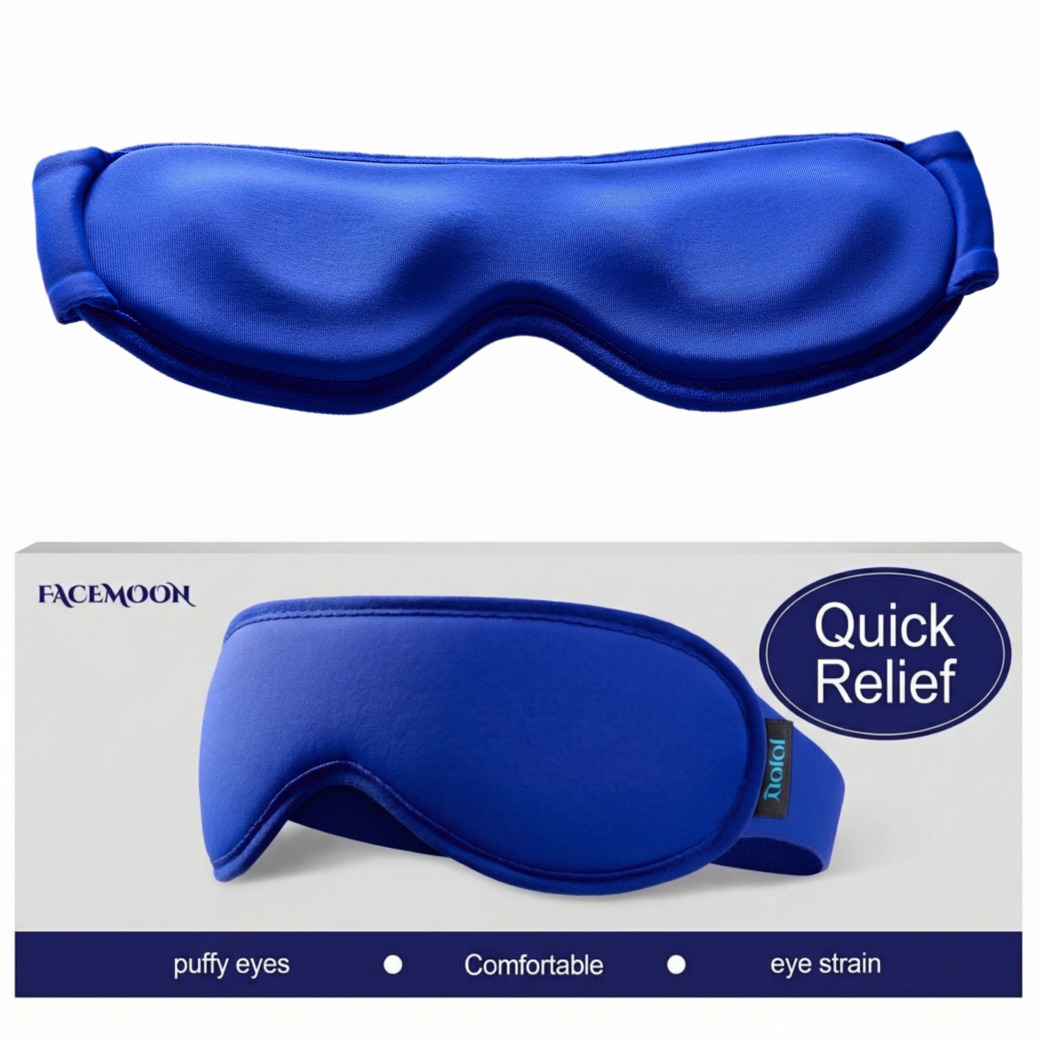 FACEMOON Contoured Cooling Gel Eye Mask Snug Fit Cold Compress for ...