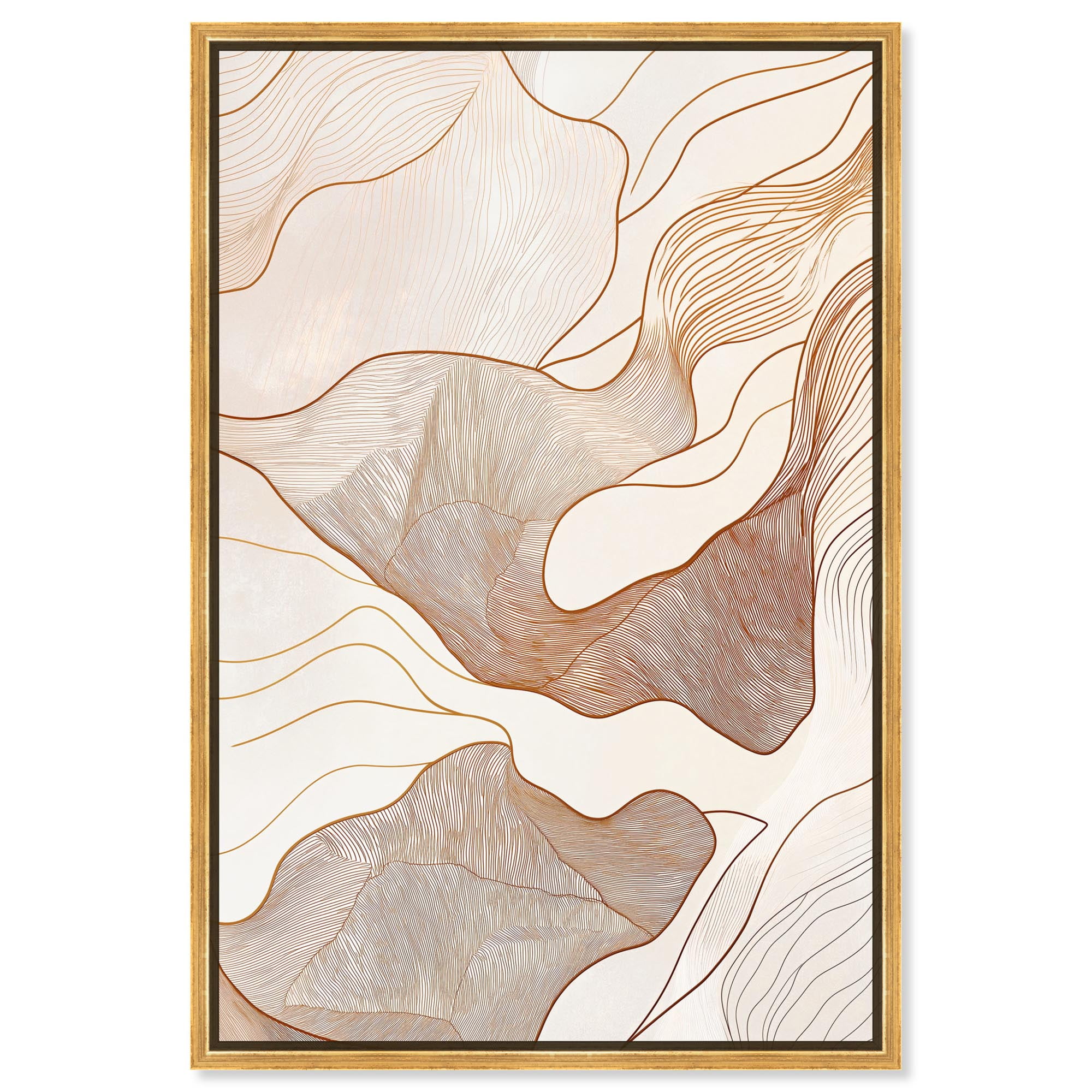 Contoured Reverie I Canvas Elegant Abstract Art by Art Remedy, Gold Frame, 24 x 36 - Walmart.com