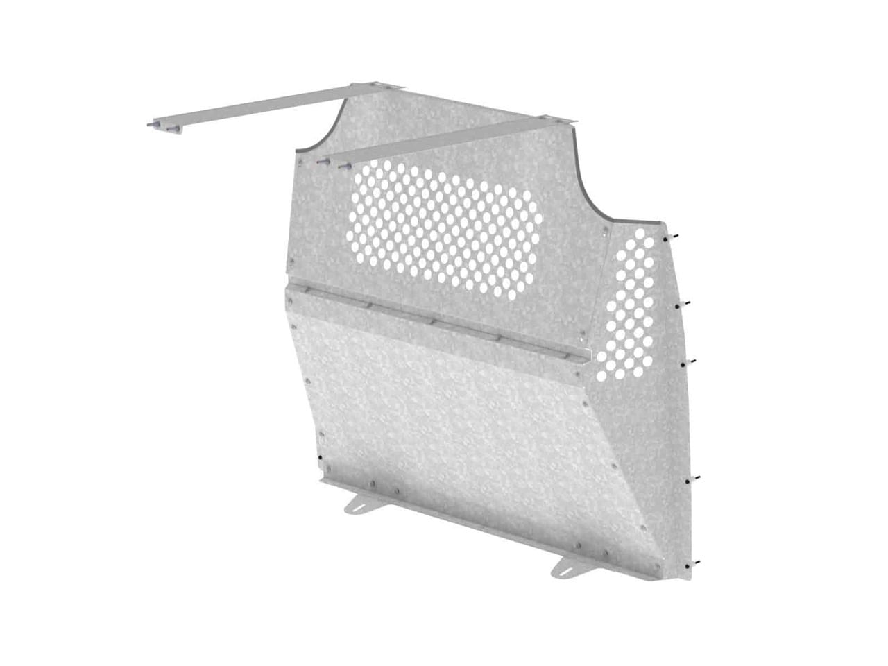 Contoured Van Partition with Perforated Window, Steel, Compatible with ...