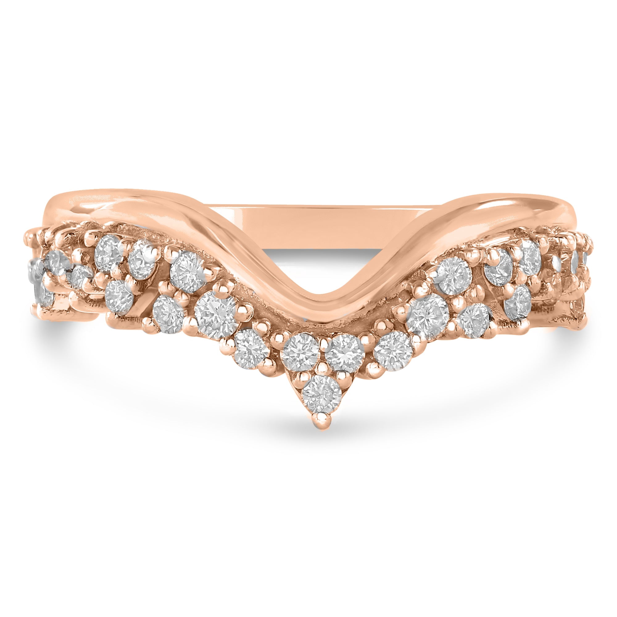 Contouring Double Row Diamond Wedding Band B91 - Walmart.com