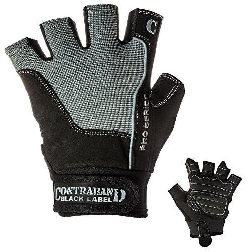 Contraband Black Label 5120 Pro Series Amara Leather Lifting Gloves w ...