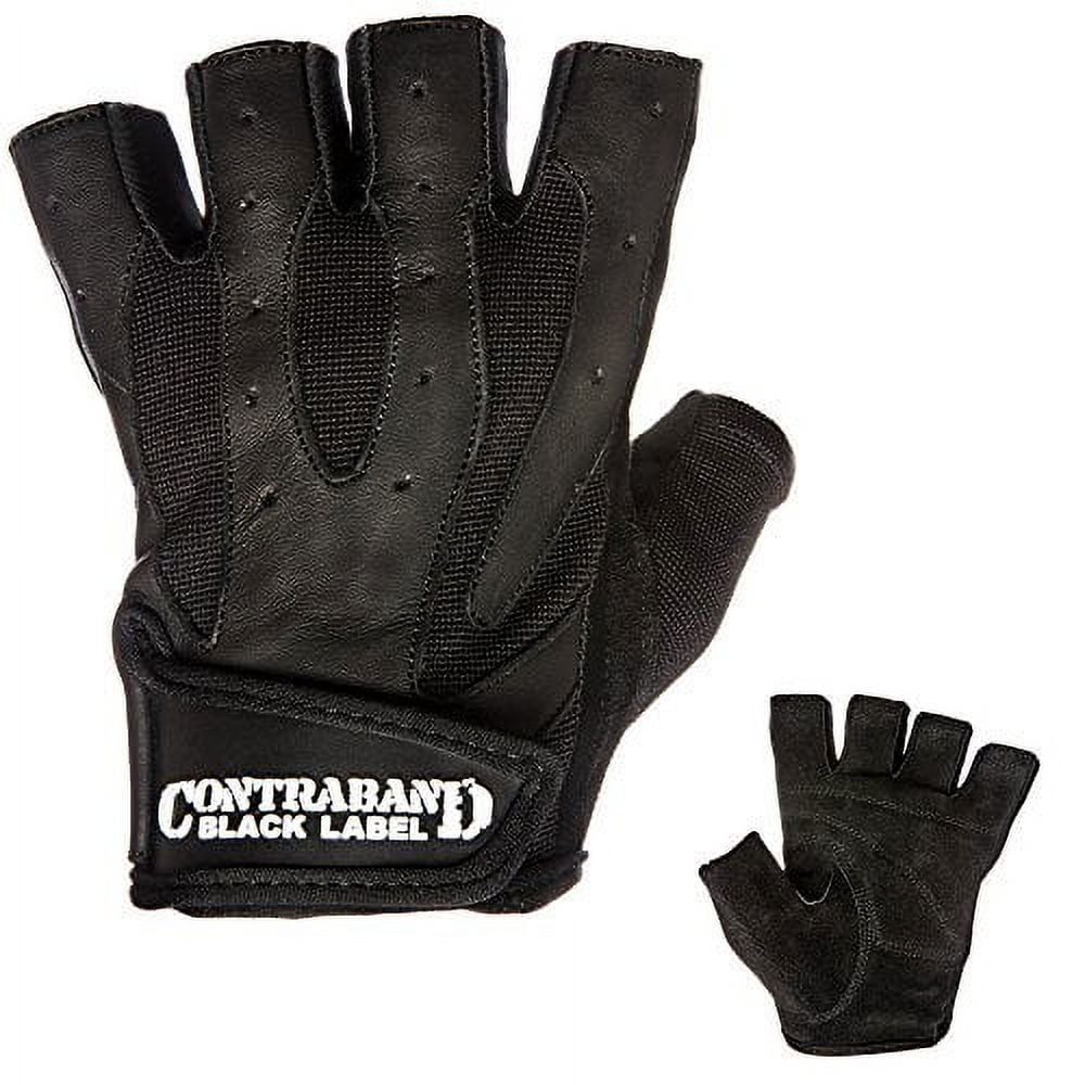 Contraband Black Label 5150 Mens Pro Leather Fingerless Weight Lifting ...