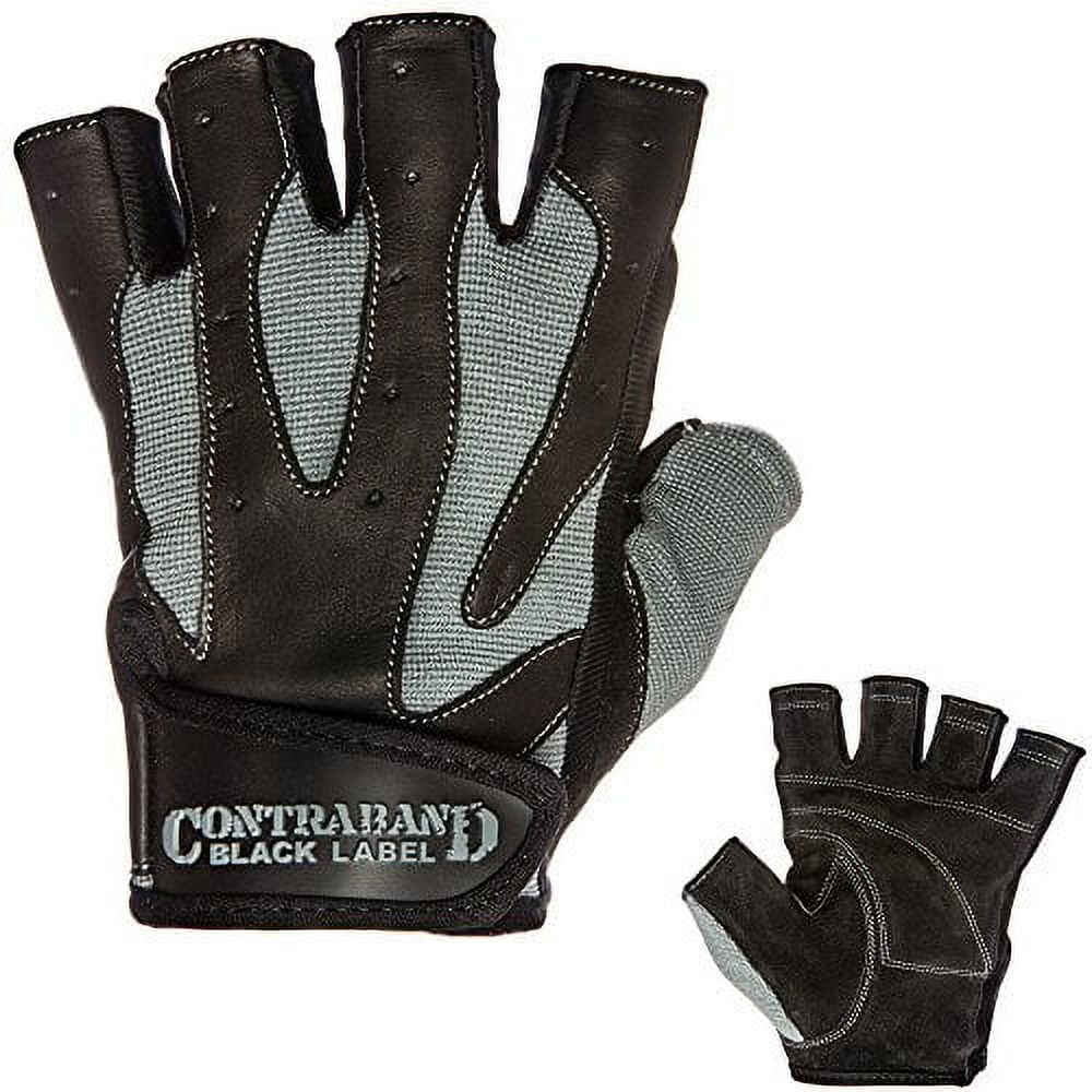 Contraband Black Label 5150 Mens Pro Leather Fingerless Weight Lifting ...