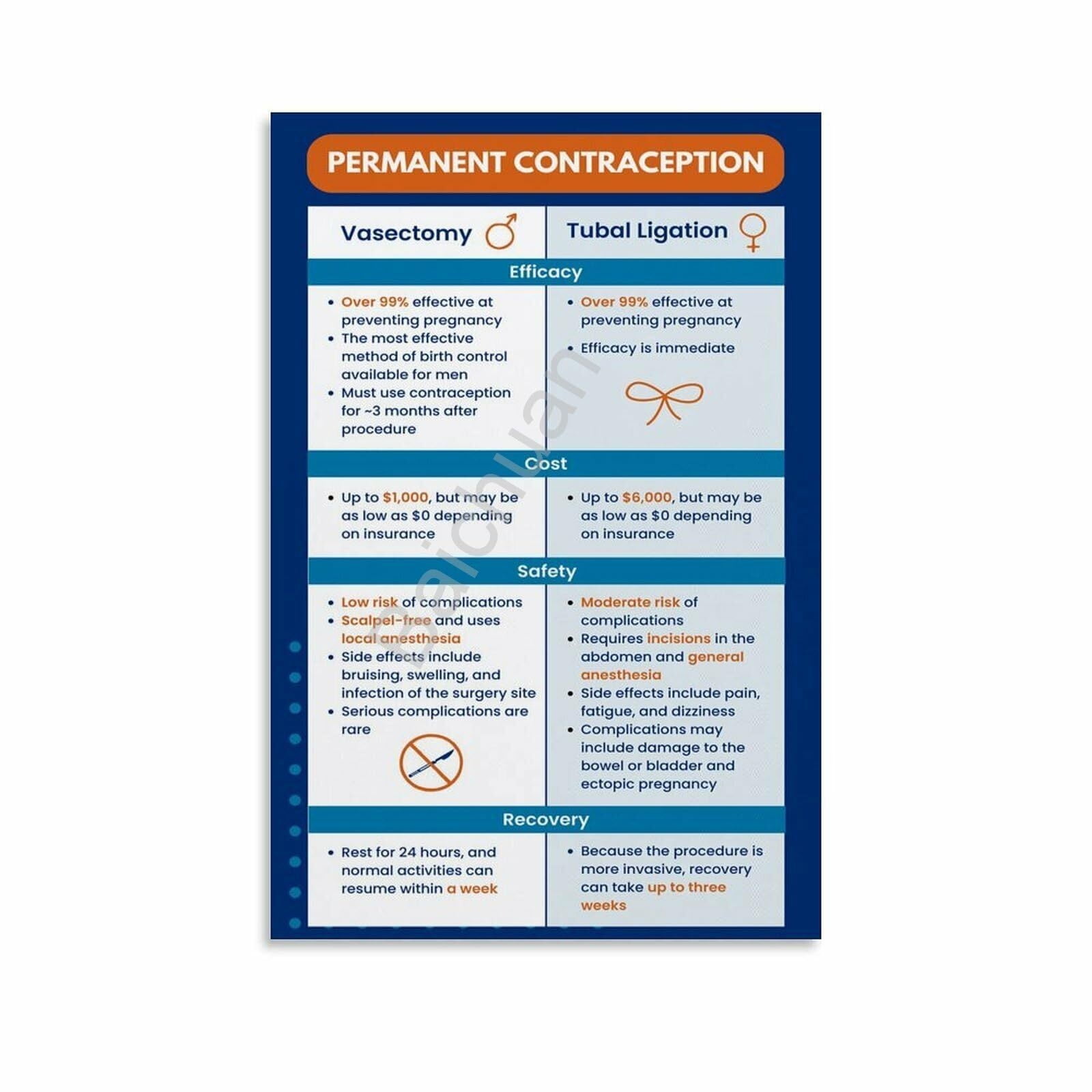 Contraception Birth Control Infographic Poster (11) Canvas Painting ...