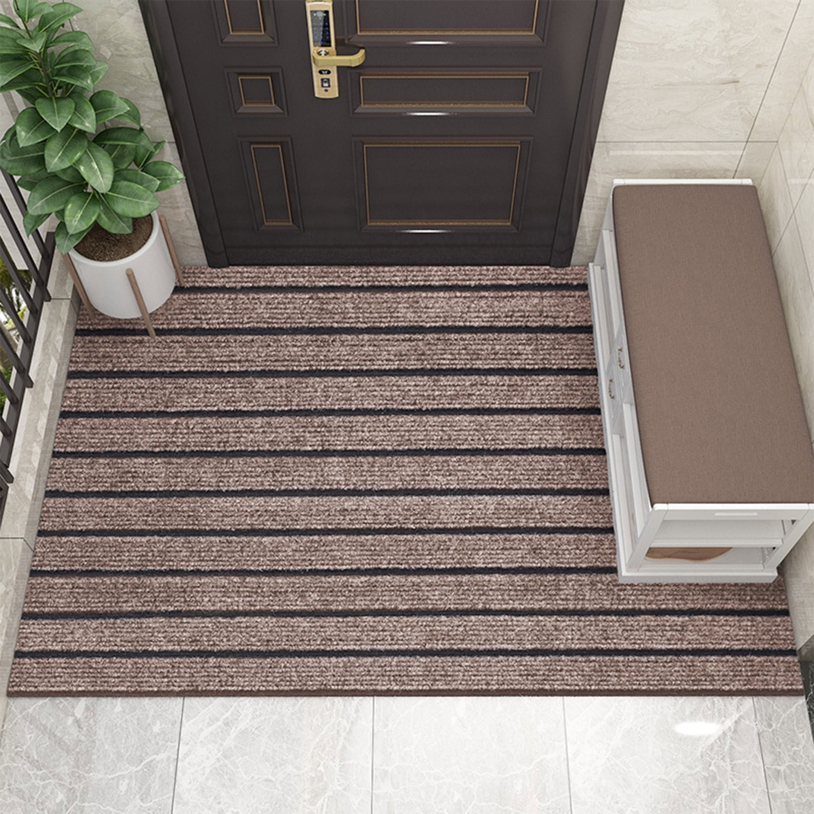 Contract Style Polyester Door Mat with Non-Slip Rubber Backing, 80x50cm ...