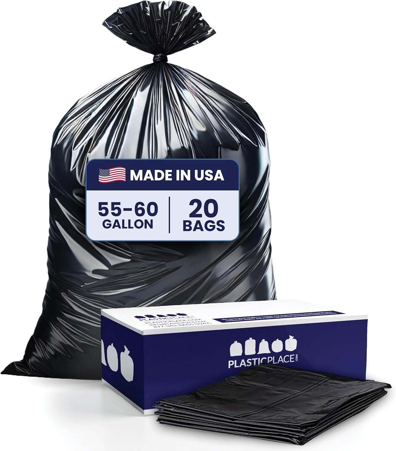 Contractor Garbage Bags: 55 Gallon Trash Bags Heavy Duty, Big Black ...