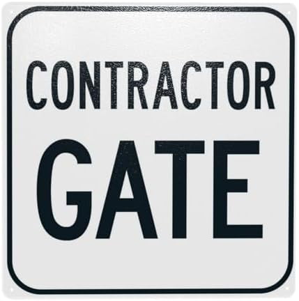 Contractor Gate Warning Sign, Gate Security Metal Signs for Home ...