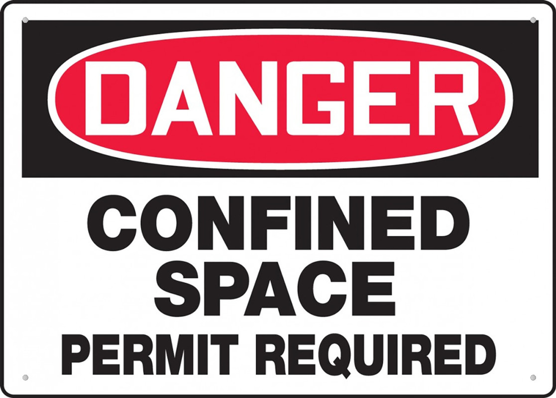 Contractor Preferred Danger Safety Sign Confined Space Permit Required ...