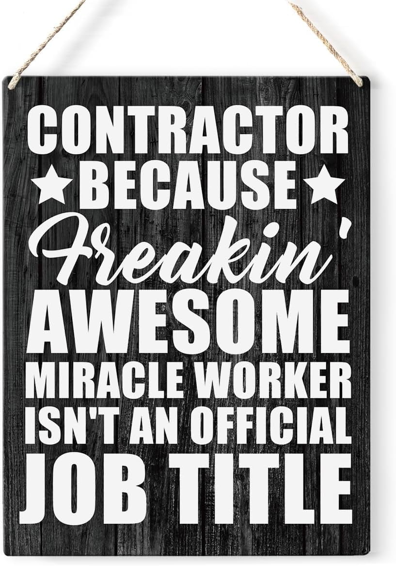 Contractor Quote Wood Sign Contractor Wooden Signs Rustic Hanging ...