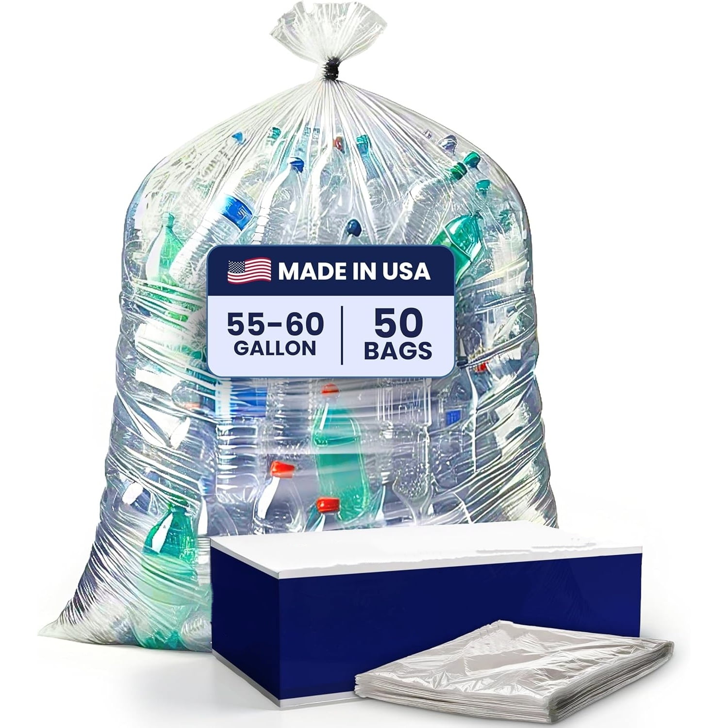 Contractor Trash Bags 55-60 Gallon, Heavy Duty Garbage Bags, 3.0 Mil ...