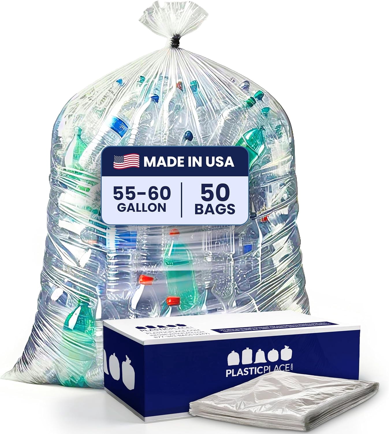 Contractor Trash Bags 55-60 Gallon, Heavy Duty Garbage Bags, 3.0 Mil ...