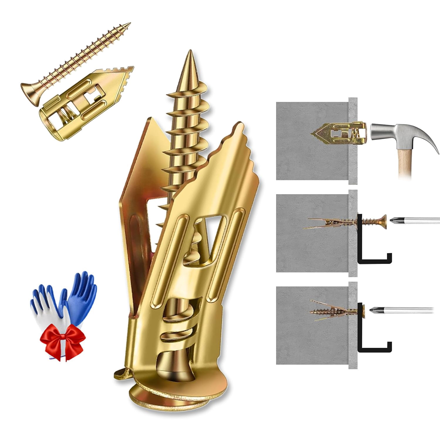 Contrasit Self Drilling Drywall Anchors with Screws Kit, Plainorth ...