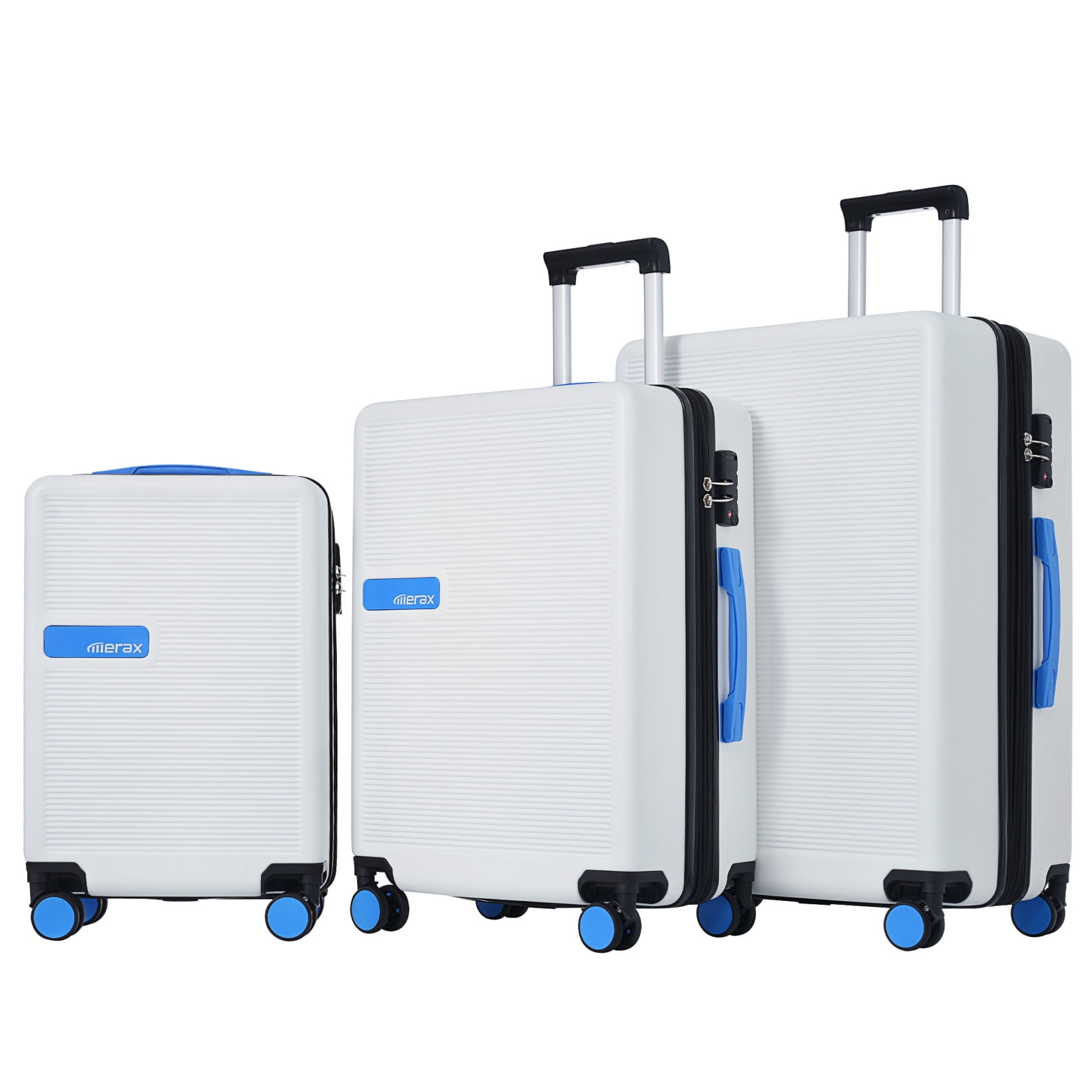 Contrast Color 3 Pieces Travel Luggage Set, Lightweight Hardside ...