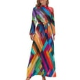 Contrast Color Dress Colorful Psychedelic Kawaii Design Maxi Dress High