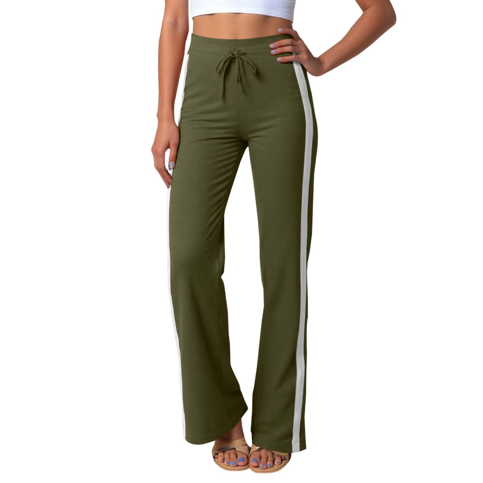 Contrast Color High Waisted Loose Fit Yoga Pants For Women - Stylish ...