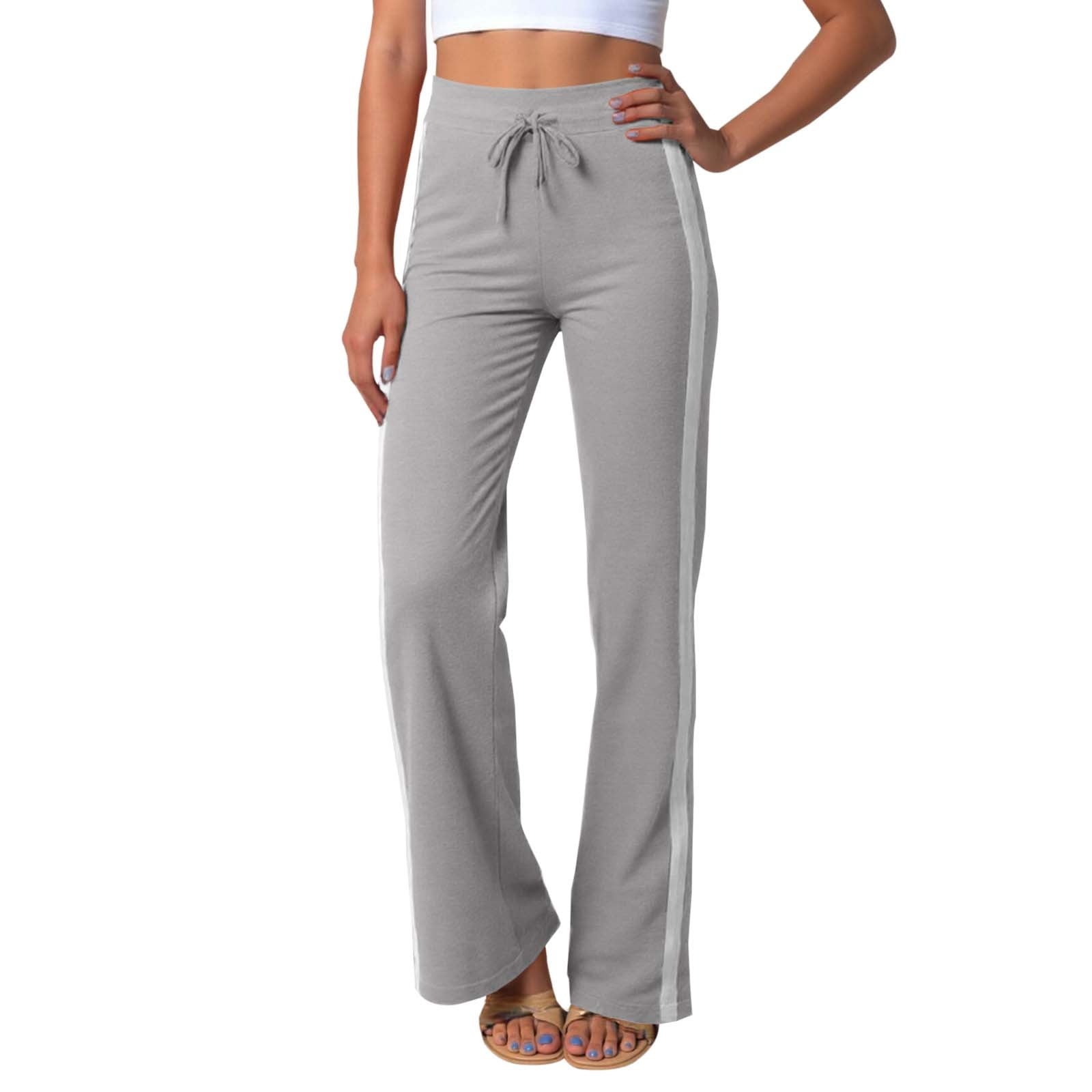 Contrast Color High Waisted Loose Fit Yoga Pants For Women - Stylish ...