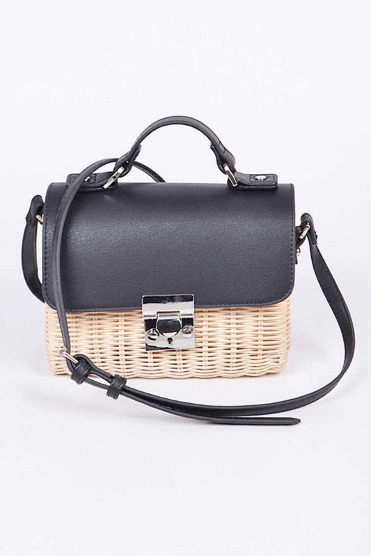 Contrast Flap Summer Straw Swing Bag - Walmart.com