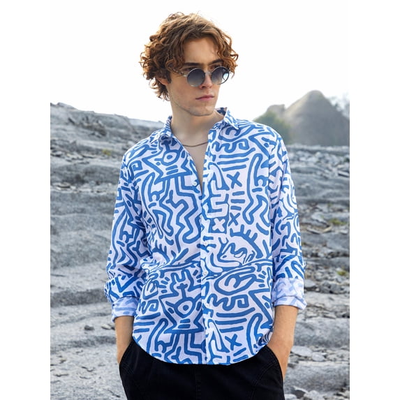 Contrast Graffiti Shirt - Walmart.com