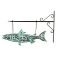 Contrast Metal Verdigris Copper Salmon Wall Bracket Hanging Sculpture ...