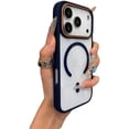 Contrast Orange Color Camera Frame Clear Magnetic Phone Case for iPhone ...