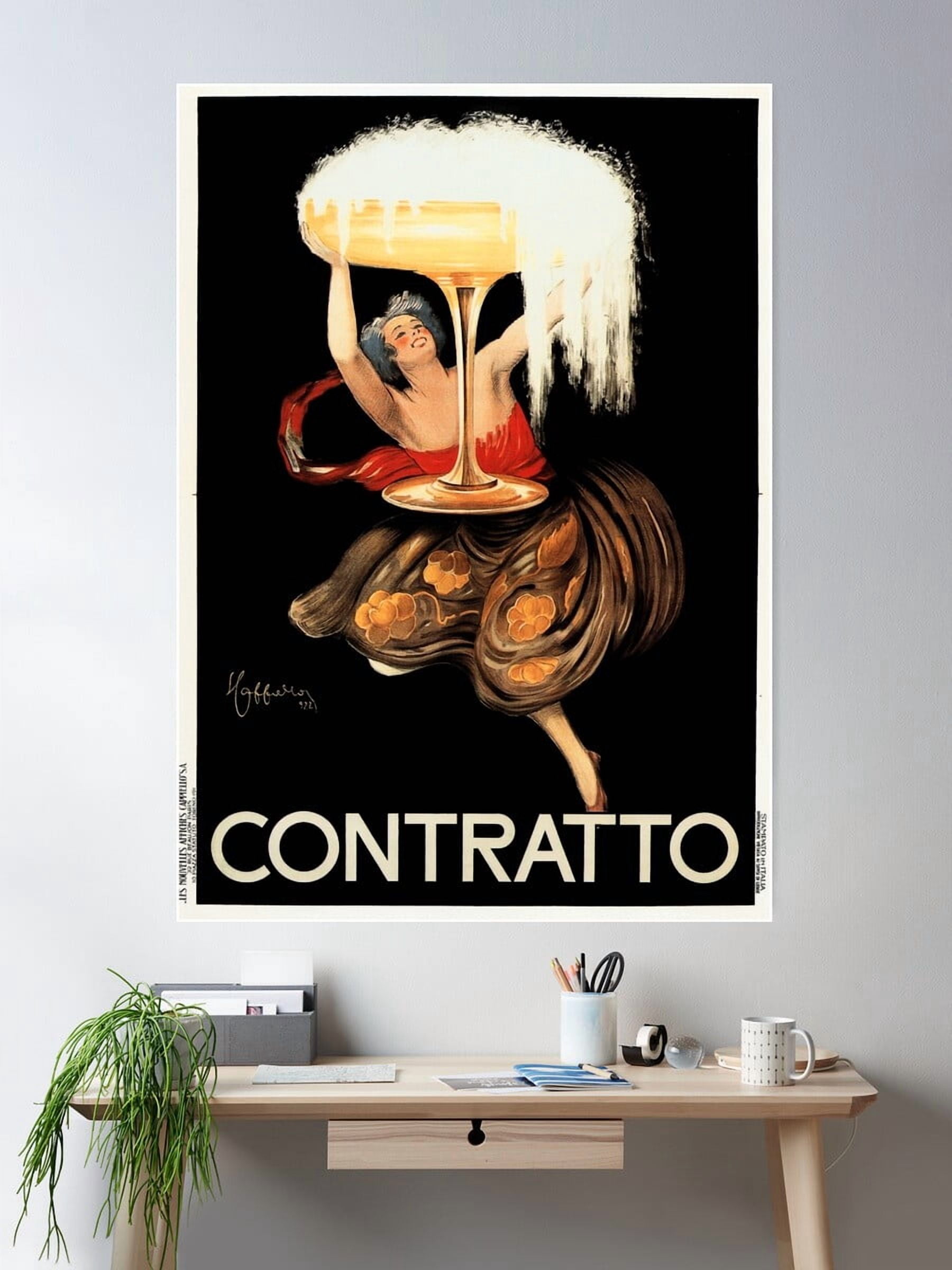 Contratto Sparkling Wine 1922 Italy Alcohol Advertisement By Leonetto ...