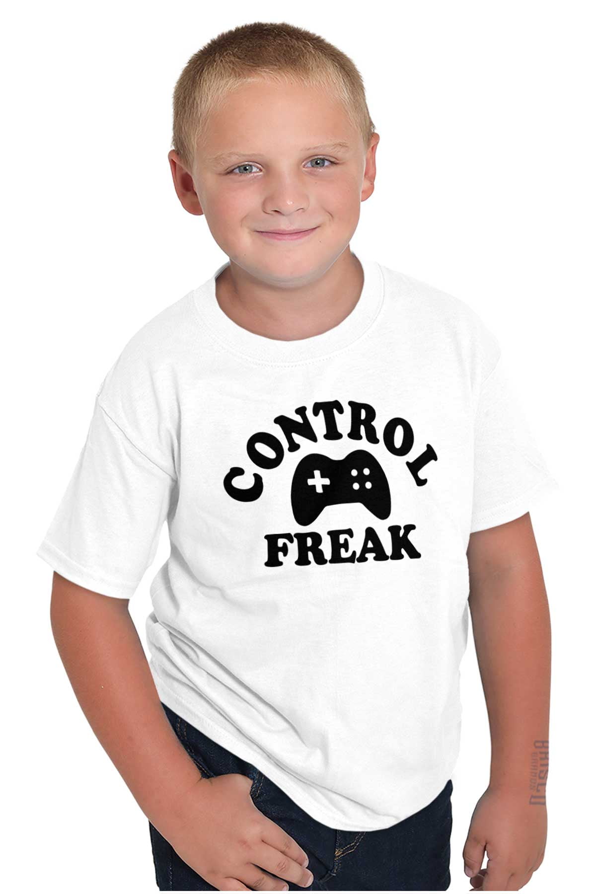 Control Freak Controller Geek Gamer Crewneck T Shirts Boy Girl Teen ...