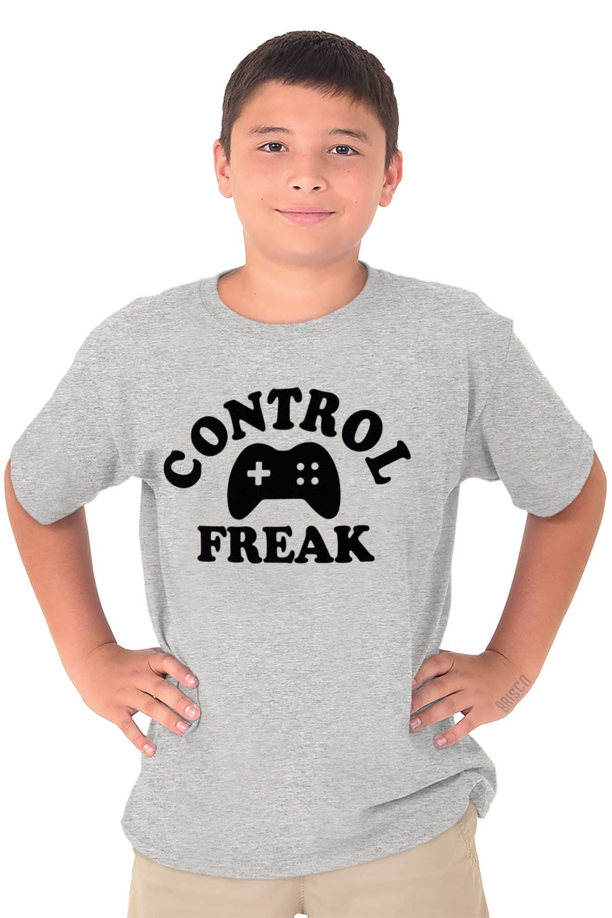 Control Freak Controller Geek Gamer Crewneck T Shirts Boy Girl Teen Brisco Brands X - Walmart.com